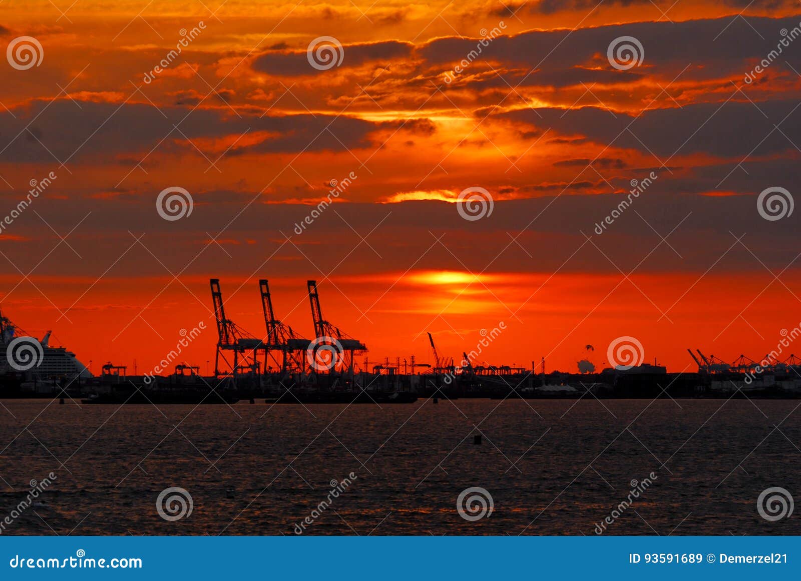 New York Harbor at Sunset stock image. Image of beautiful - 93591689