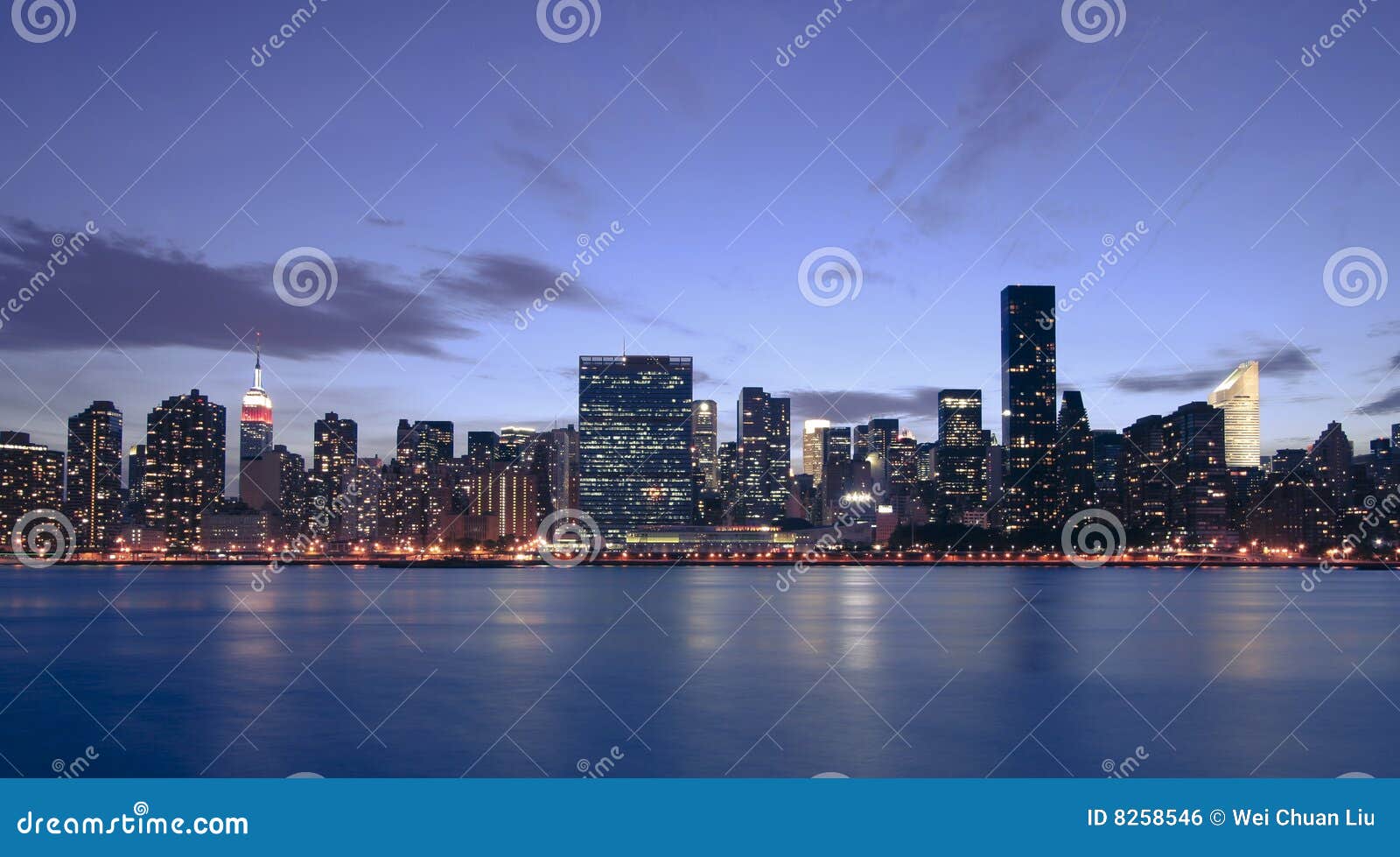 New York just after sunset stock photo. Image of sunset - 8258546