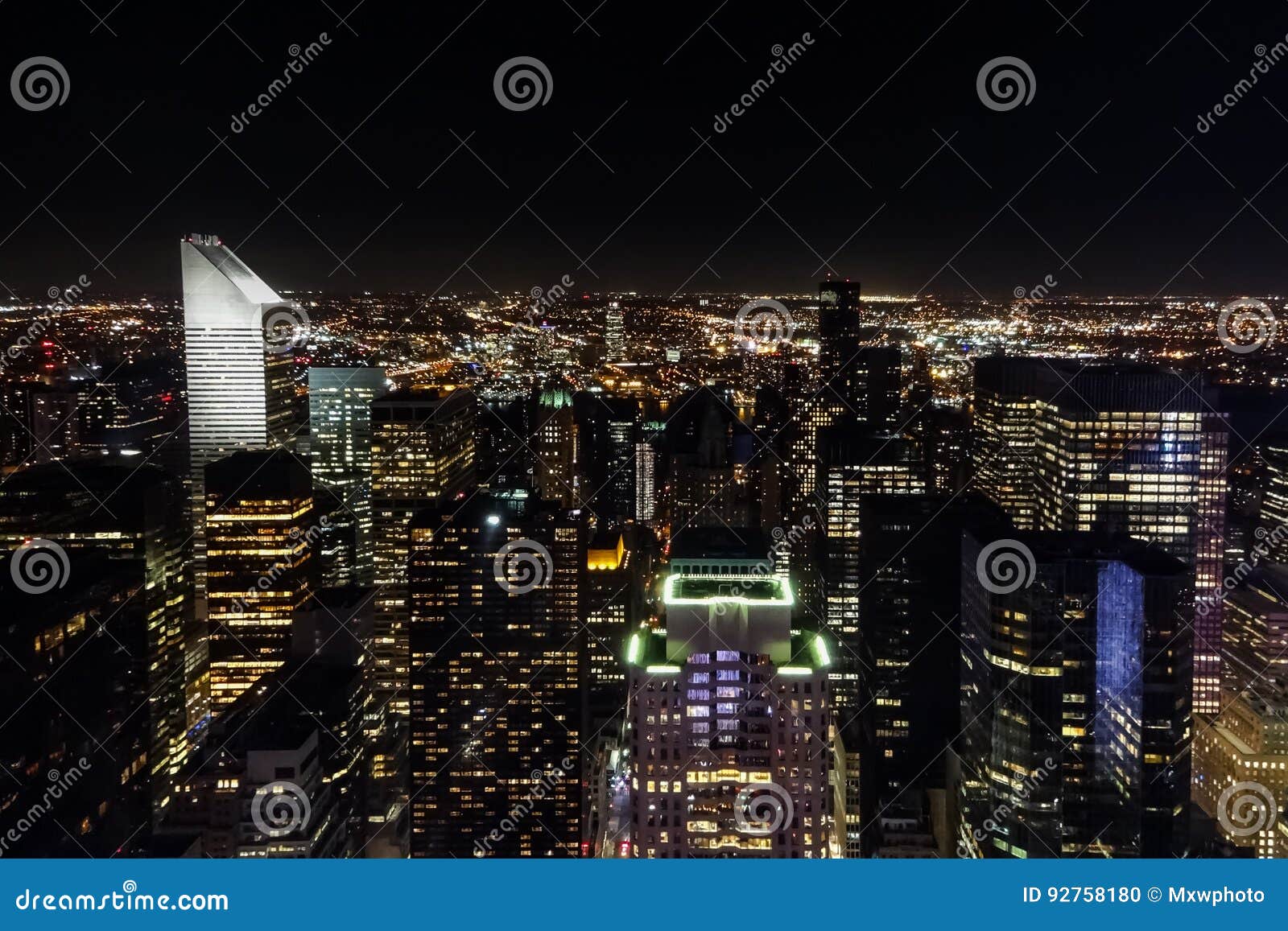 Top View From The Skyscraper To City Street In Manhattan Midtown In New ...