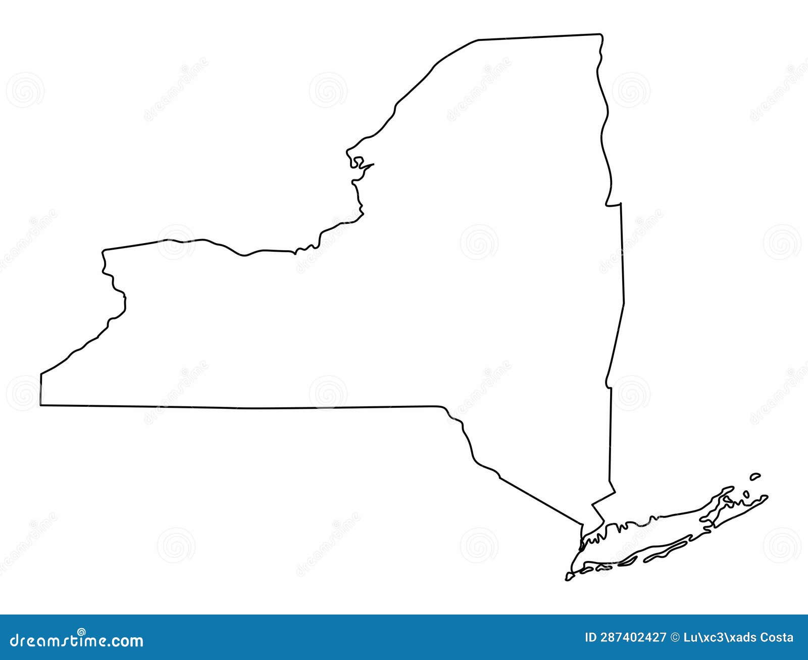 New York map outline stock illustration. Illustration of region - 287402427