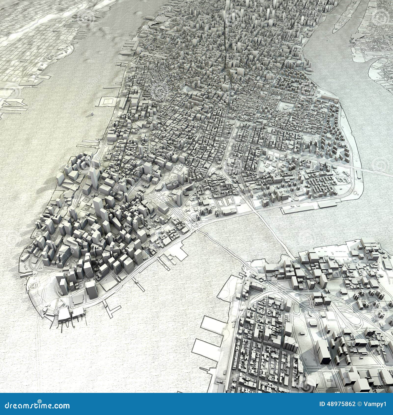 New York Map Satellite View Drawing Stock Illustration - Illustration ...