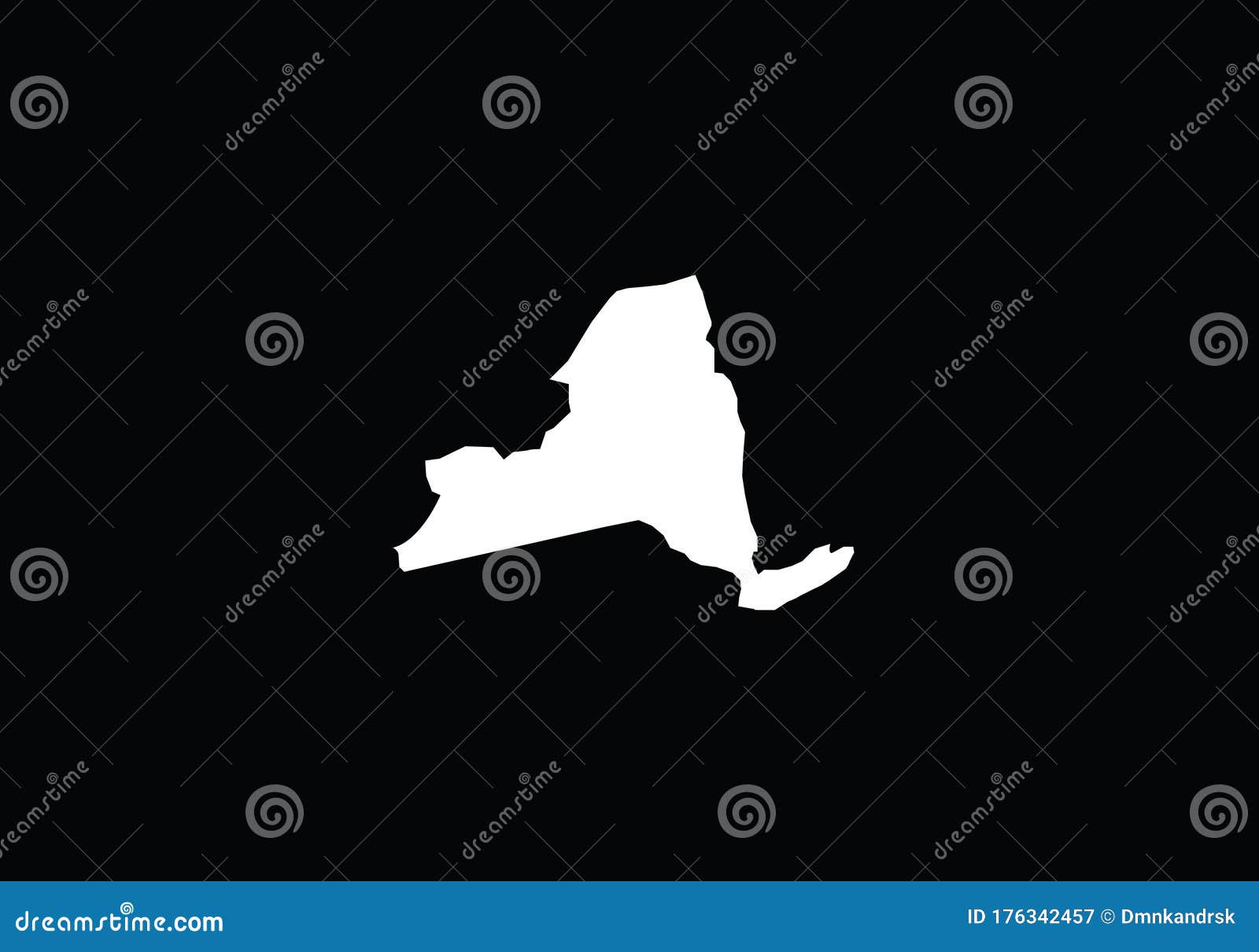 New York Map State Shape USA America Borders Stock Vector ...