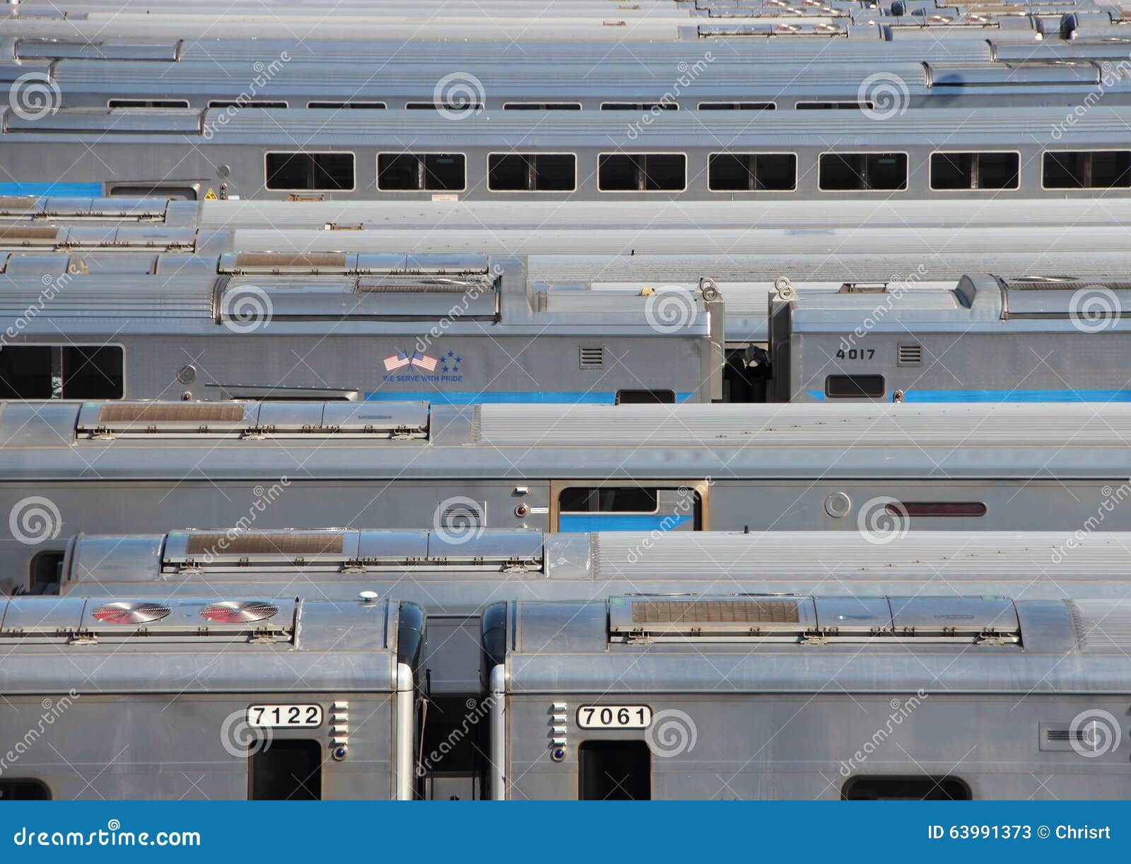 Parking Trains Of The Urban-suburban Rail On The Tracks Of The Central ...