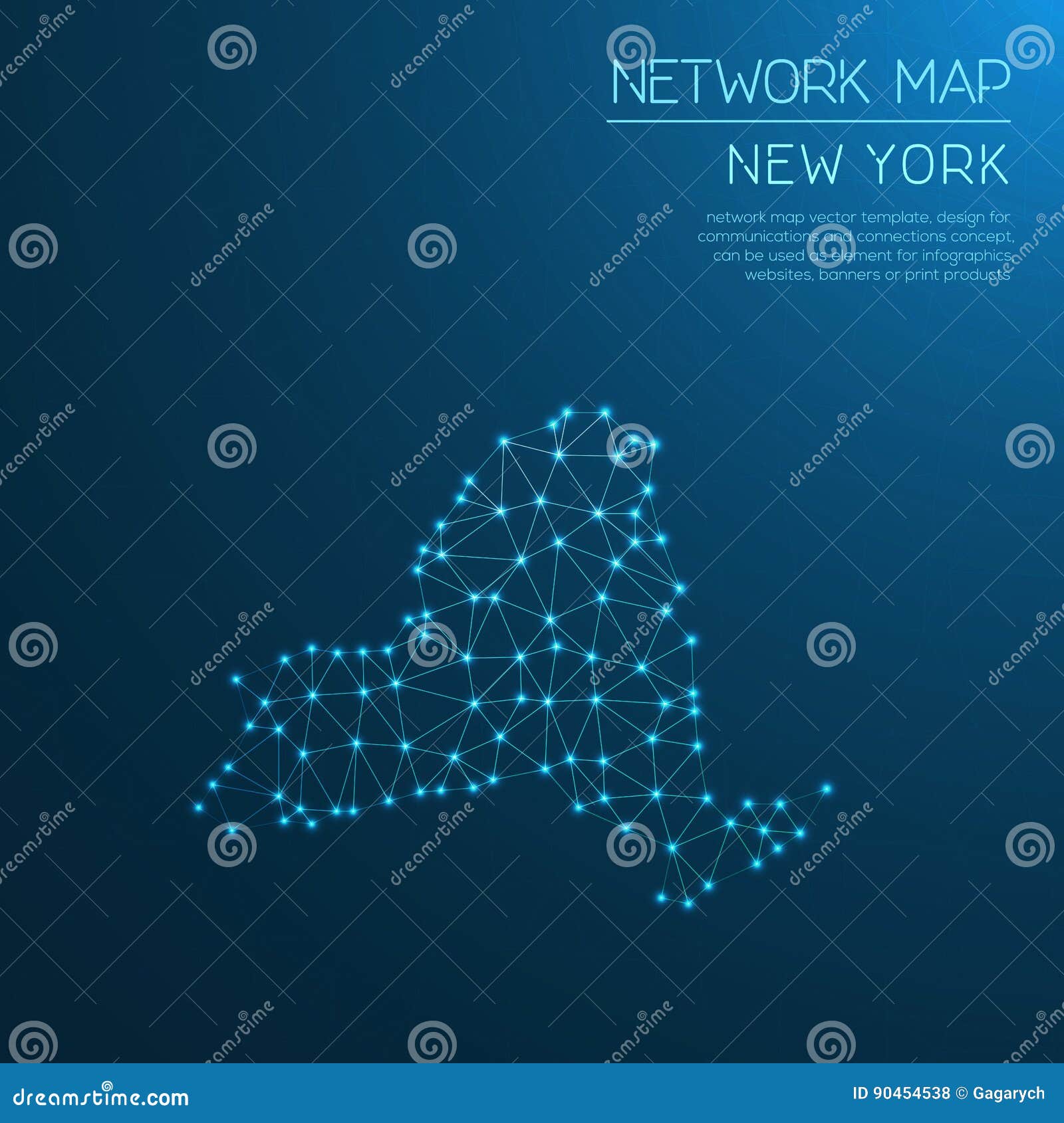 New York network map. stock vector. Illustration of molecular - 90454538