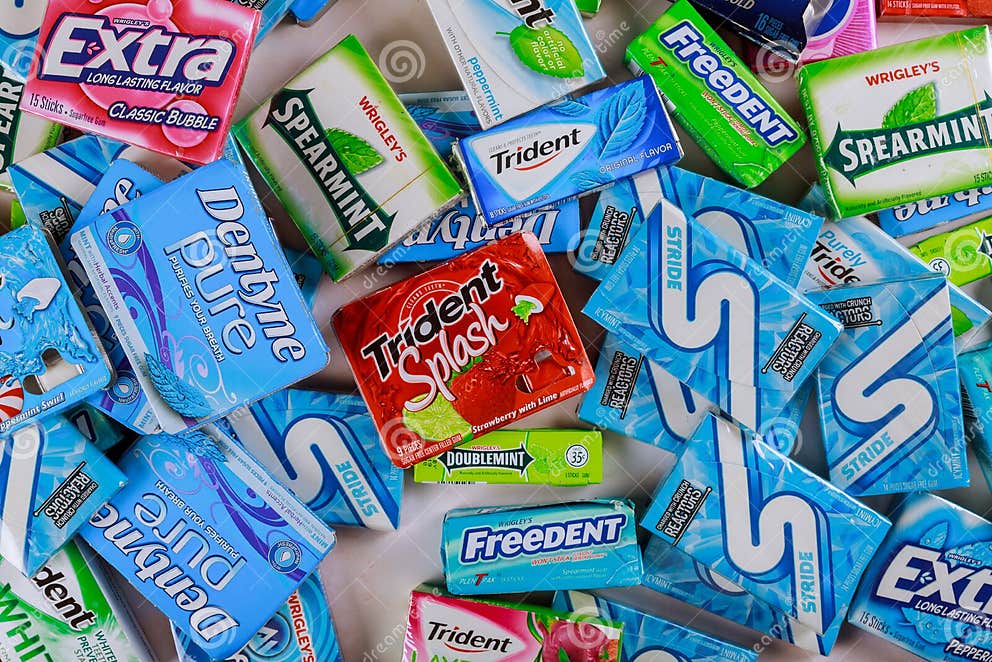 Various Brand Of Chewing Gum In Packaging On Brands Orbit Extra