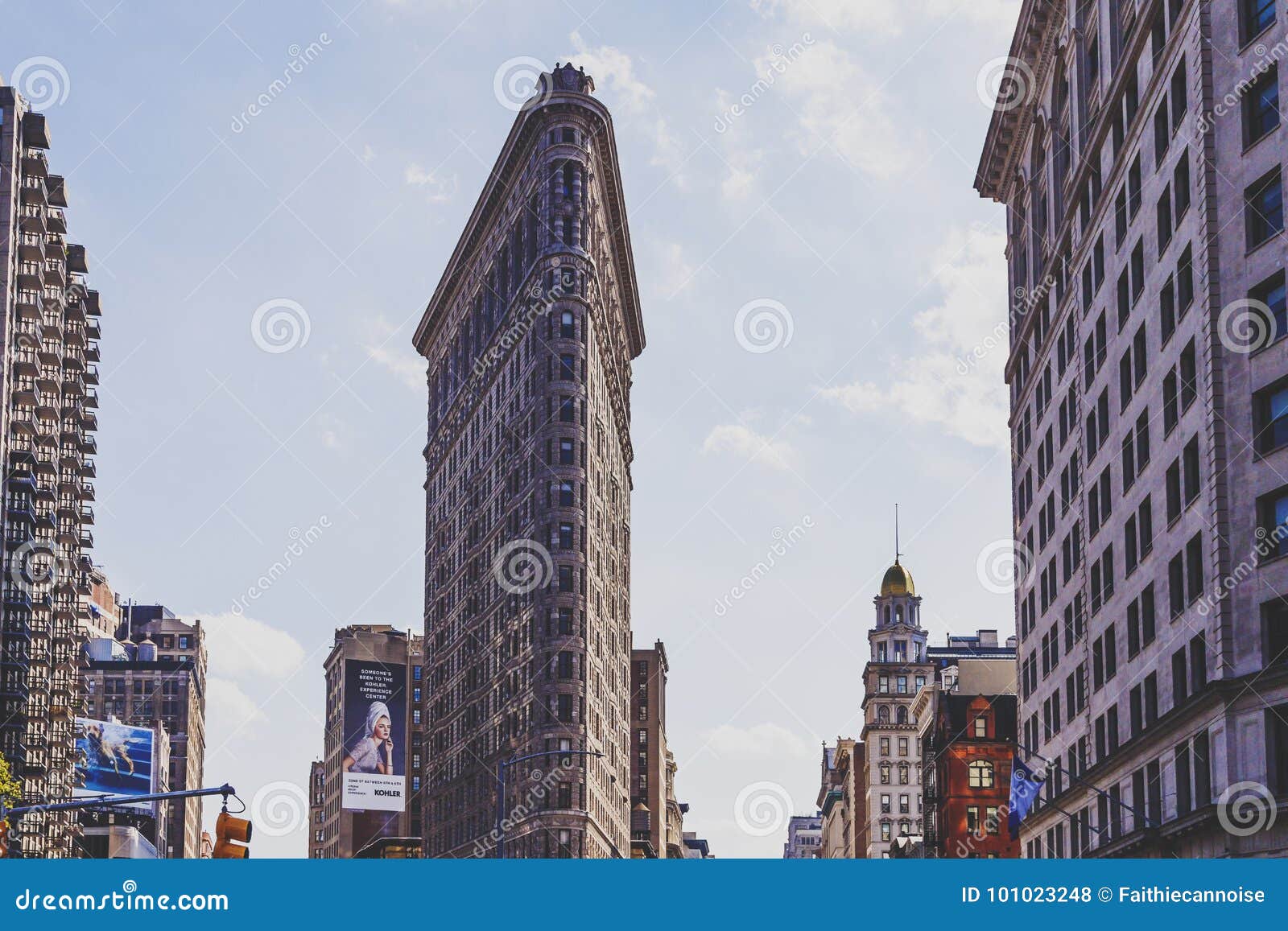 The Iconic Triangular-shaped Flatiron Building in Lower Manhattan ...