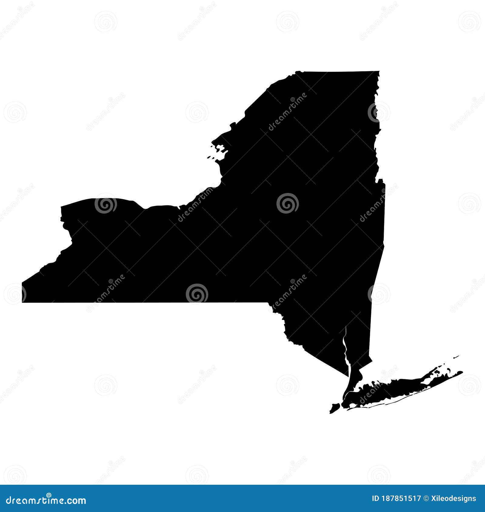 New York State Map, USA. Set Of New York Maps With Outline Border ...