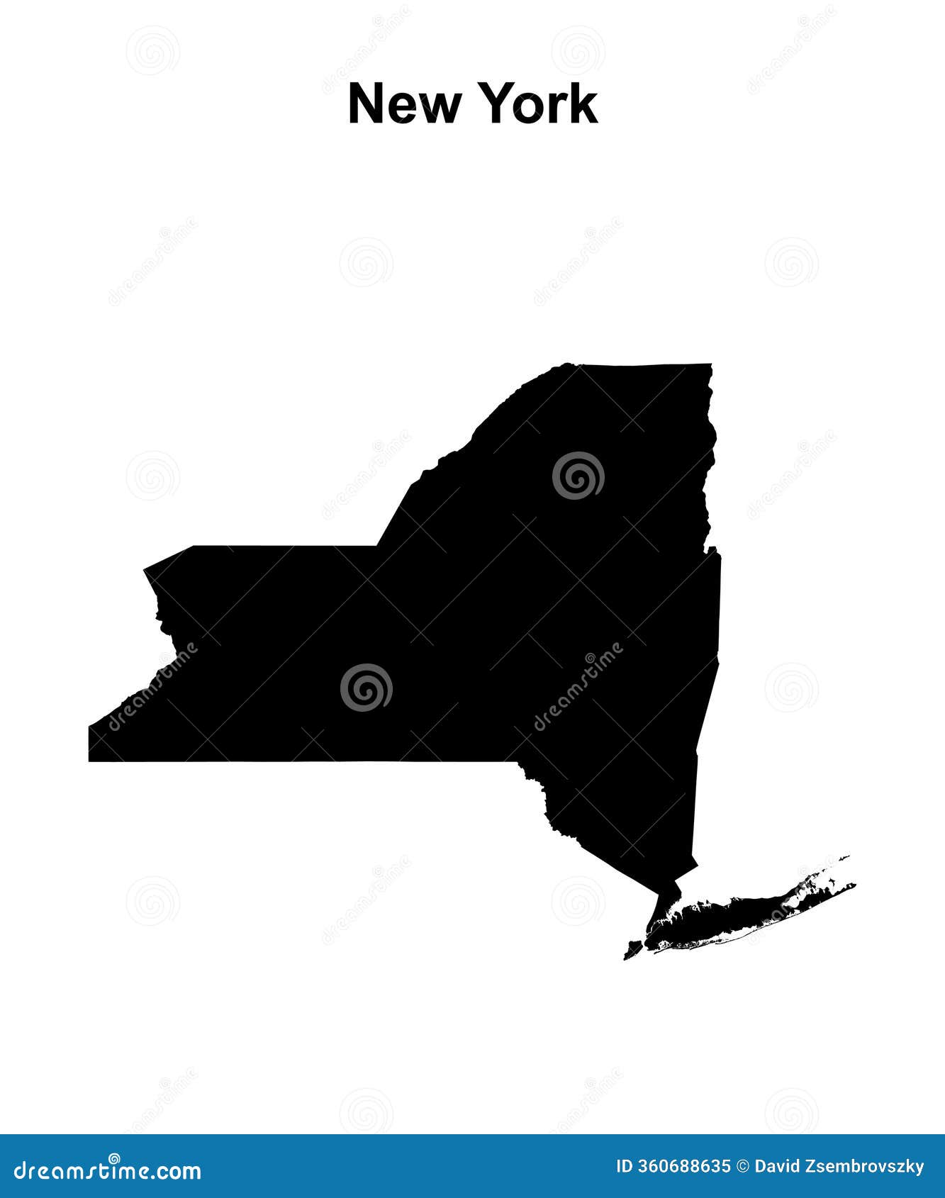 New York outline map stock illustration. Illustration of detailed ...