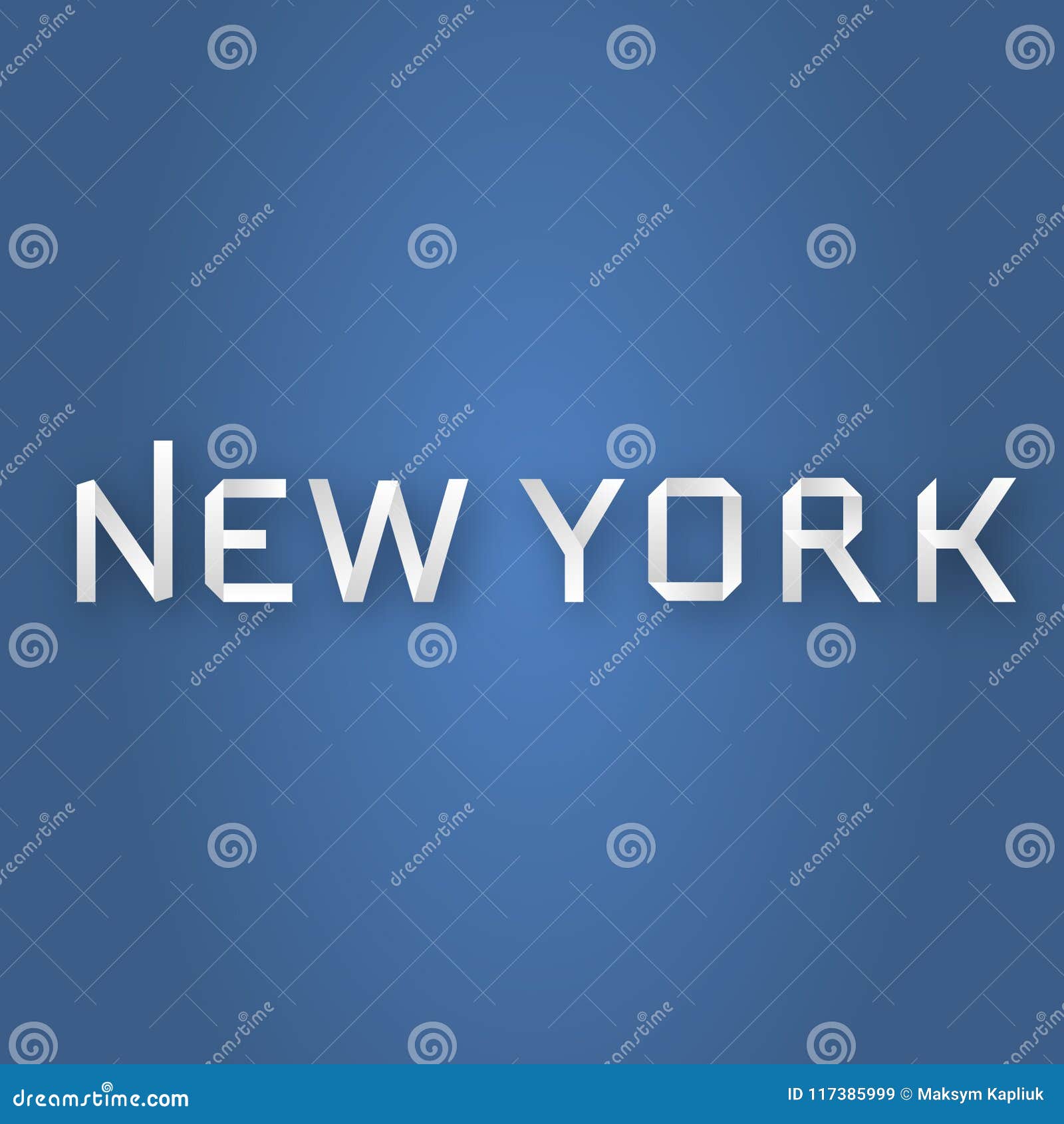 New York Paper Text on Blue Background Stock Illustration ...