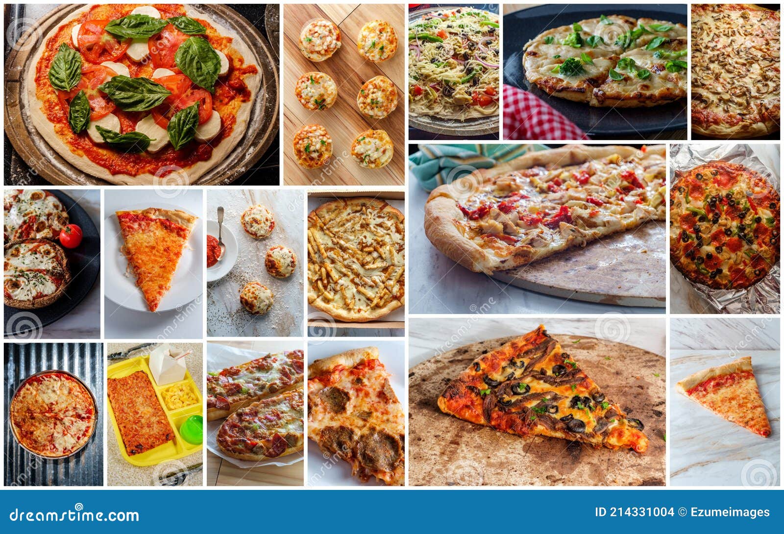 New York Pizza Collage stock photo. Image of collage - 214331004