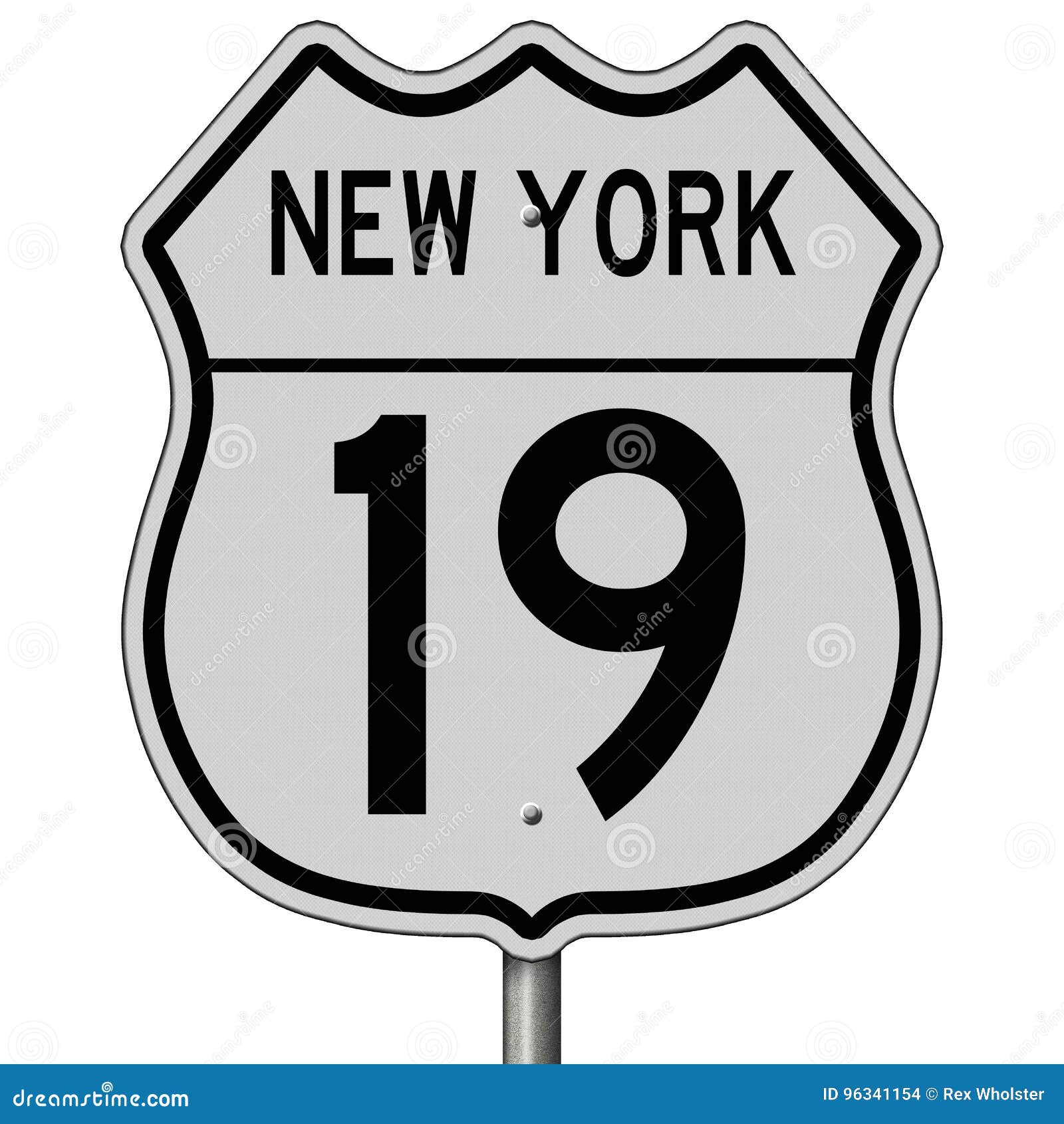 New York Route 19 Highway Sign Stock Illustration - Illustration of ...