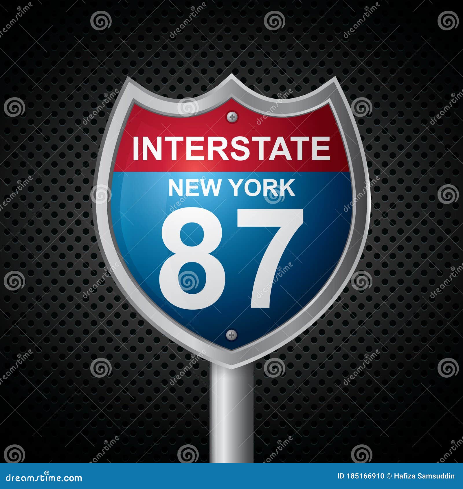 New York 87 Route Sign. Vector Illustration Decorative Design Stock ...
