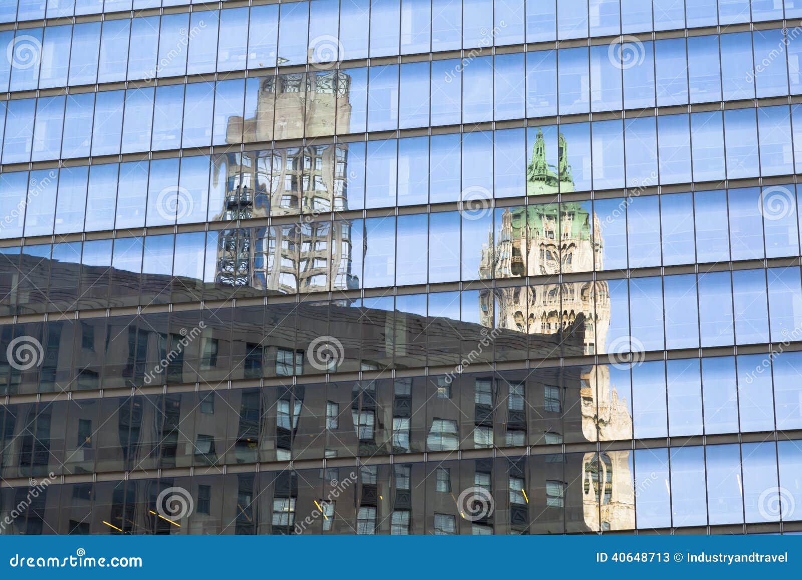 New York Skyscraper Reflections Stock Image - Image of skyscrapers ...