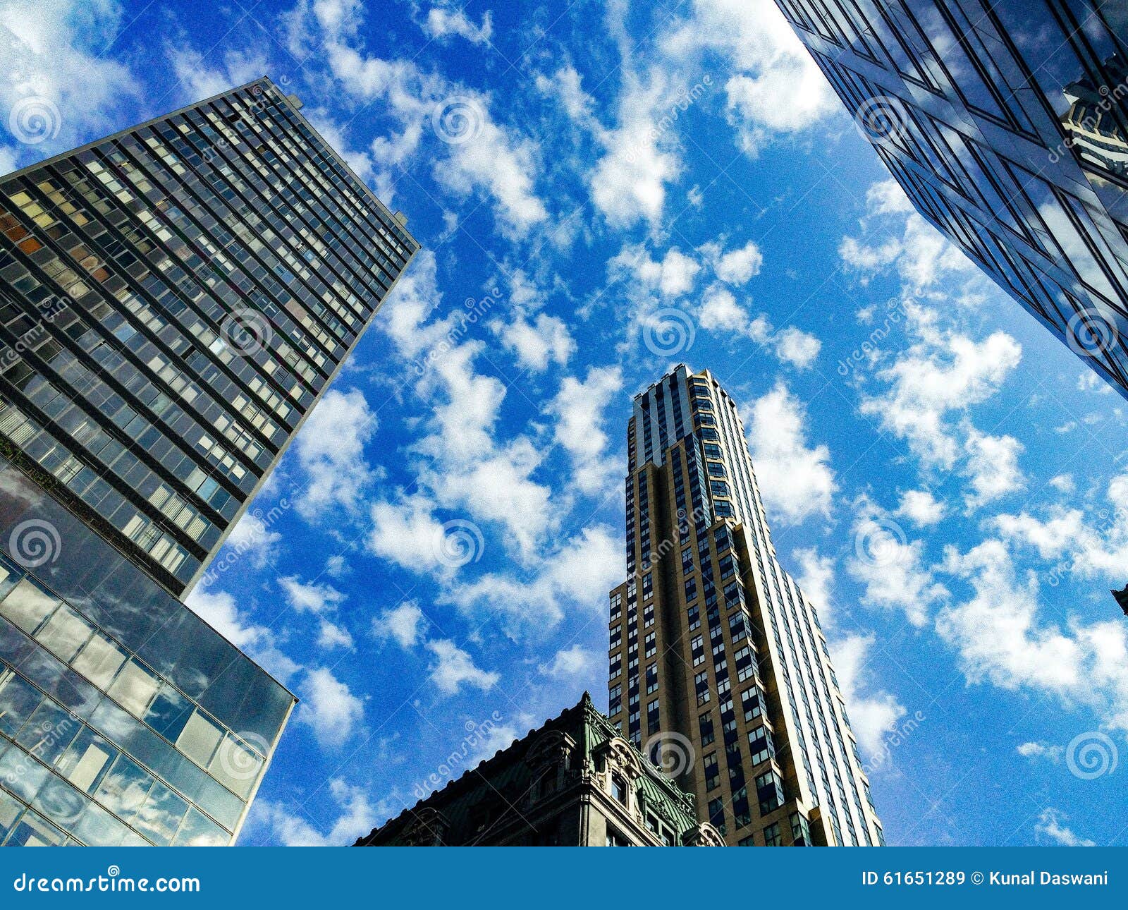 Skyscrapers Against The Dark Sky. Two High-rise Buildings, The Night ...