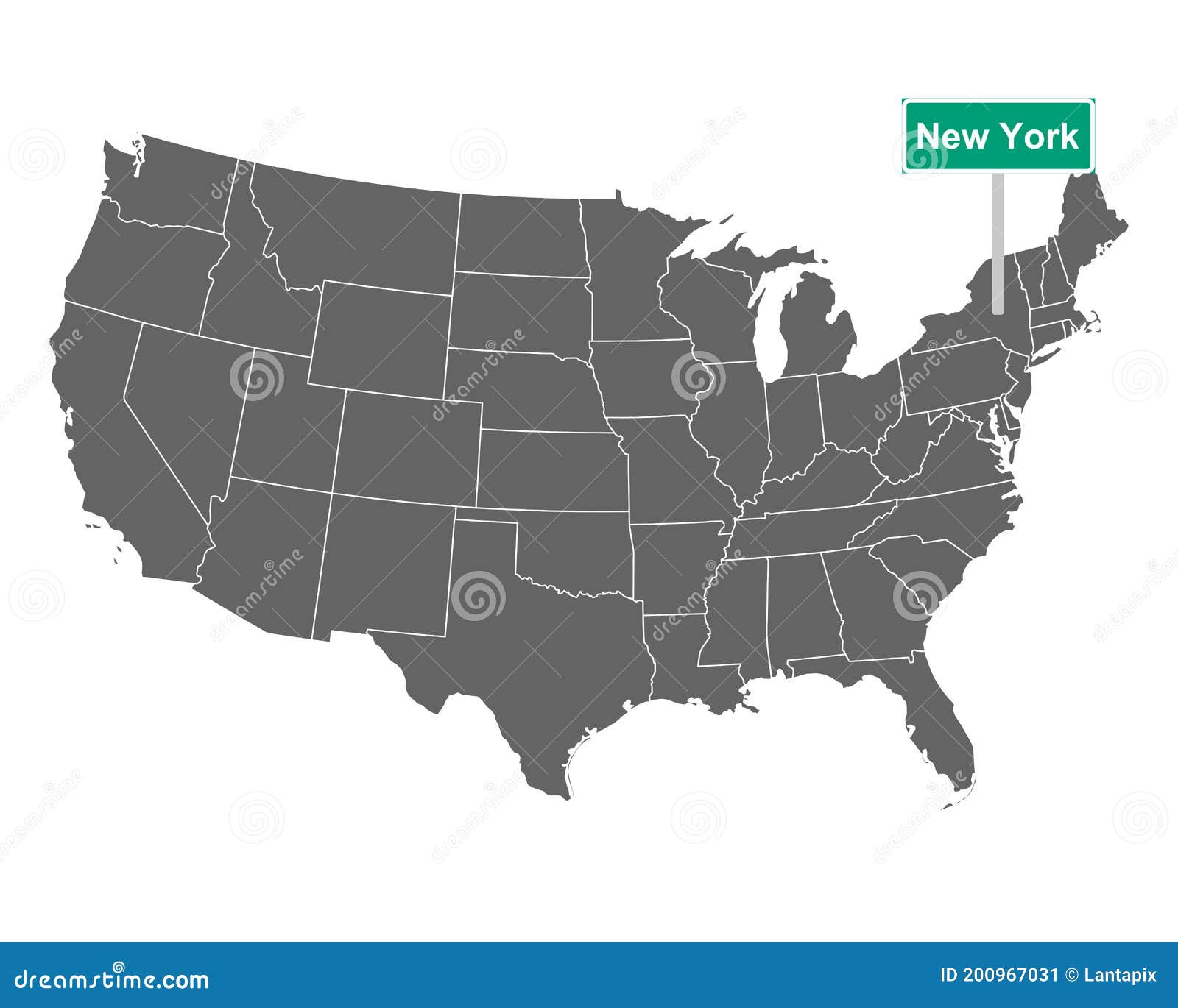 New York State Limit Sign and Map of USA Stock Vector - Illustration of ...