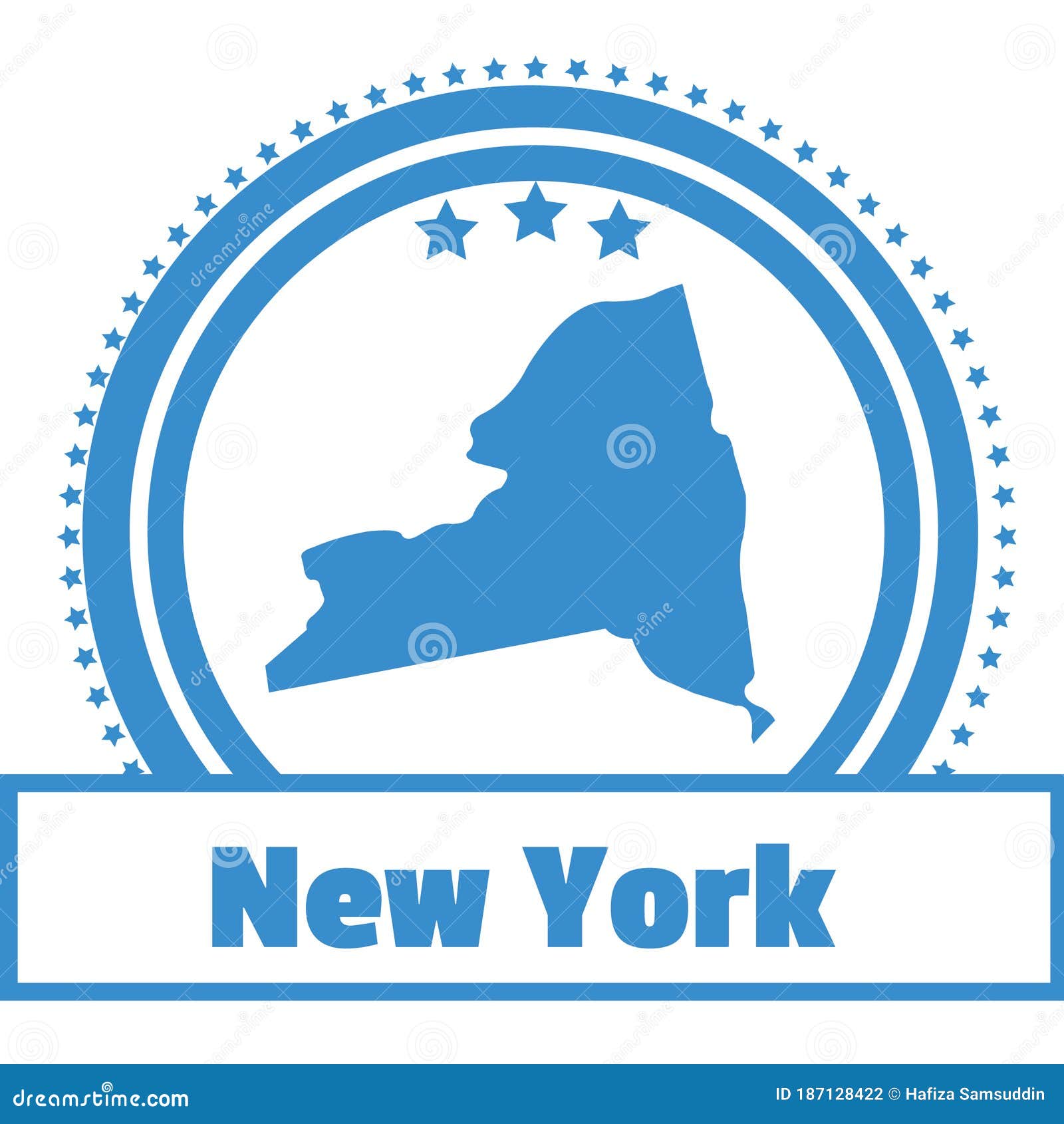 New York State Map Label. Vector Illustration Decorative Design Stock ...