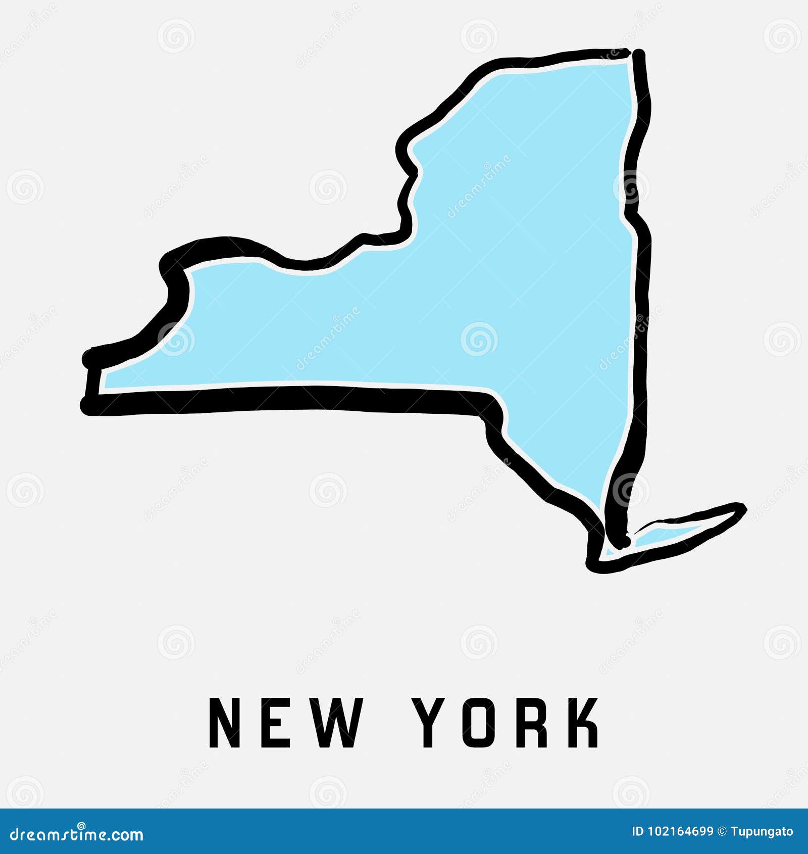 New York state stock vector. Illustration of simplified - 102164699