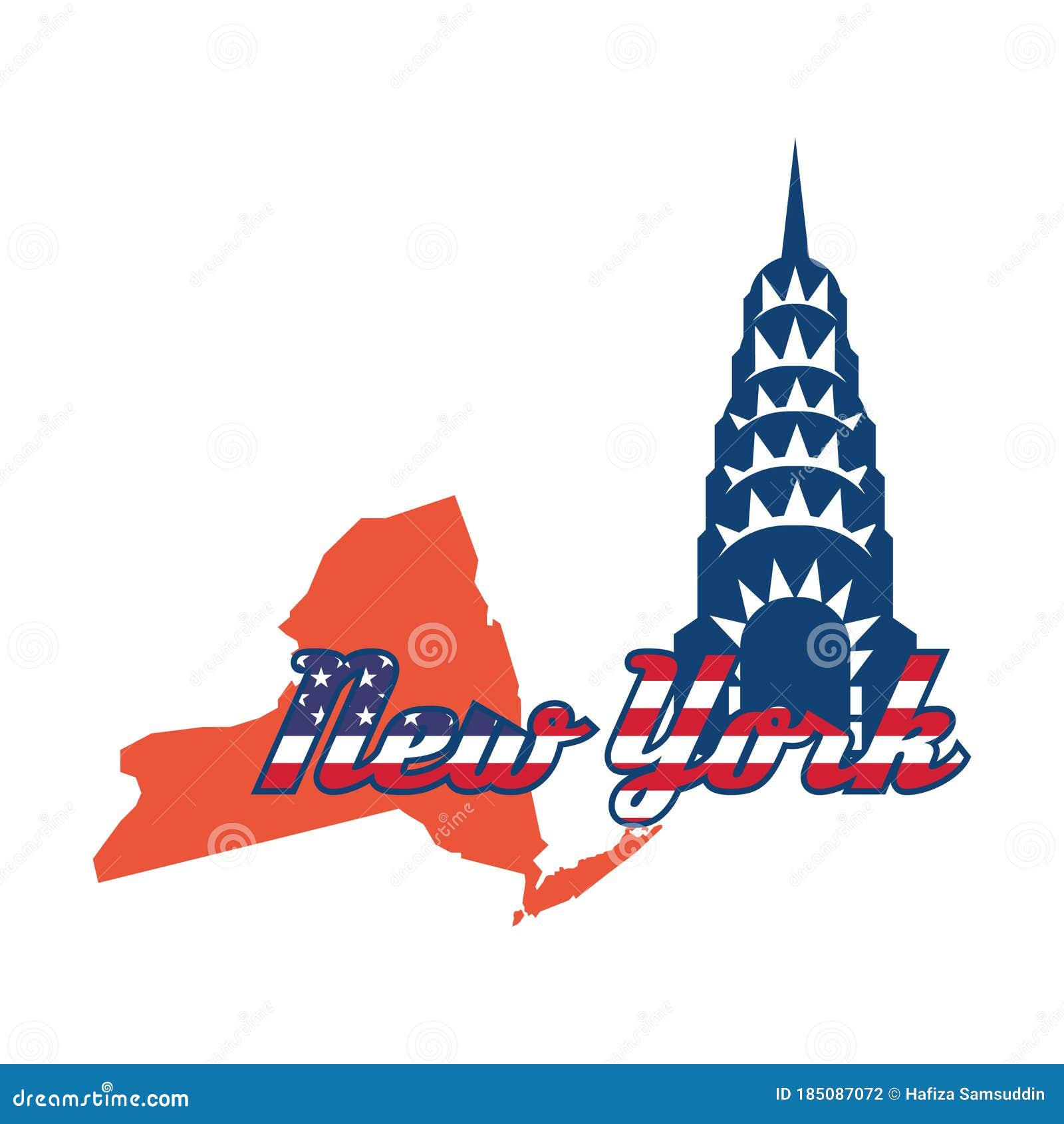 New York State Map. Vector Illustration Decorative Design Editorial ...