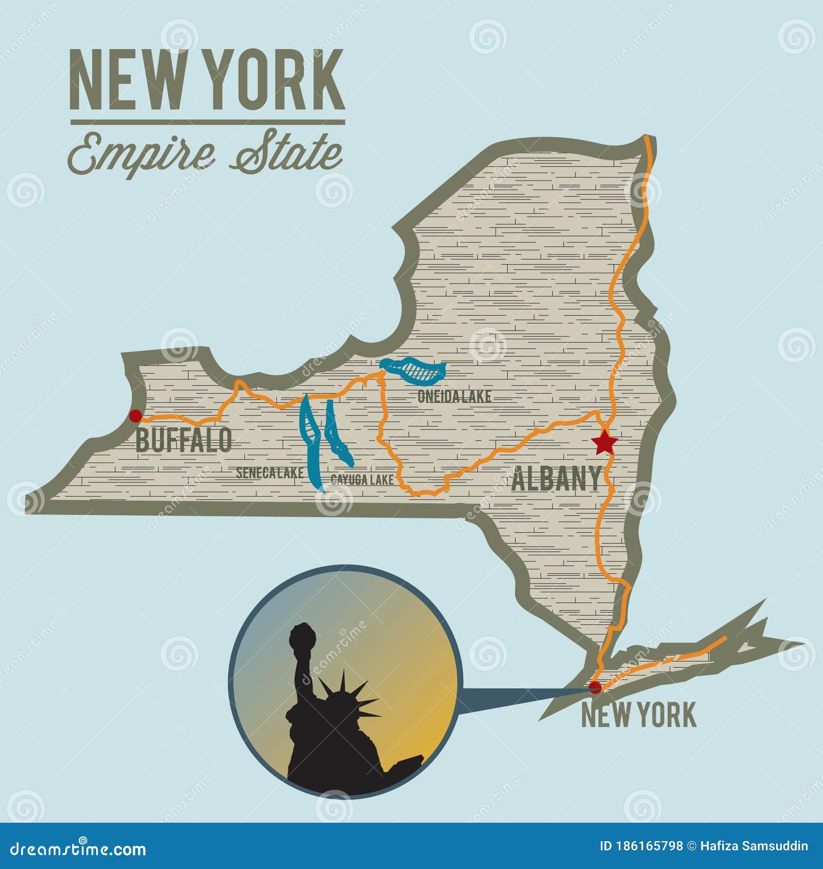 New York State Map. Vector Illustration Decorative Design Stock Vector ...