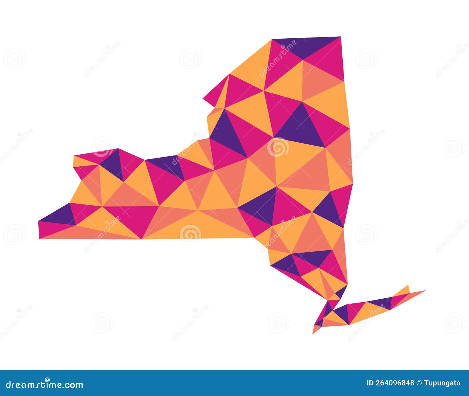 New York State Simple Polygon Map Stock Vector - Illustration of simple ...
