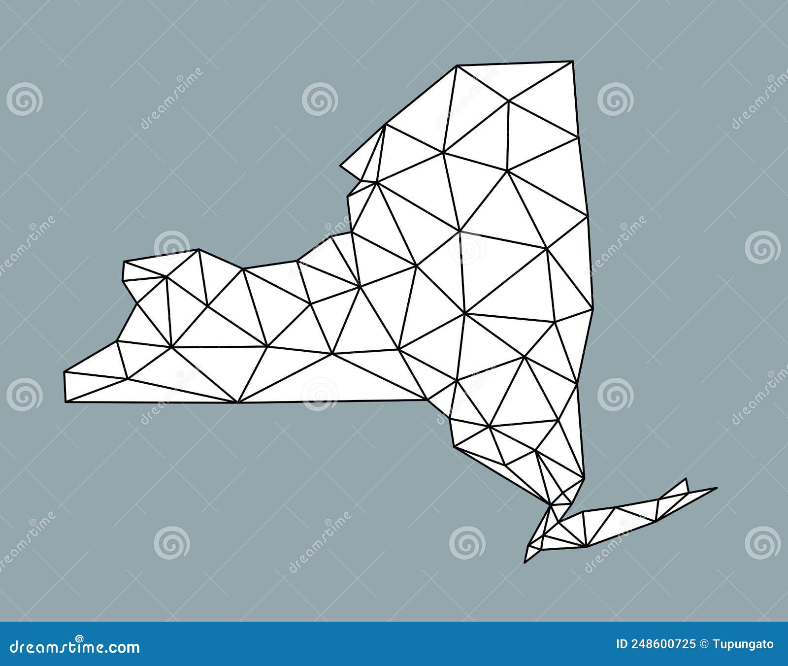 New York State Simple Vector Map Stock Vector - Illustration of ...