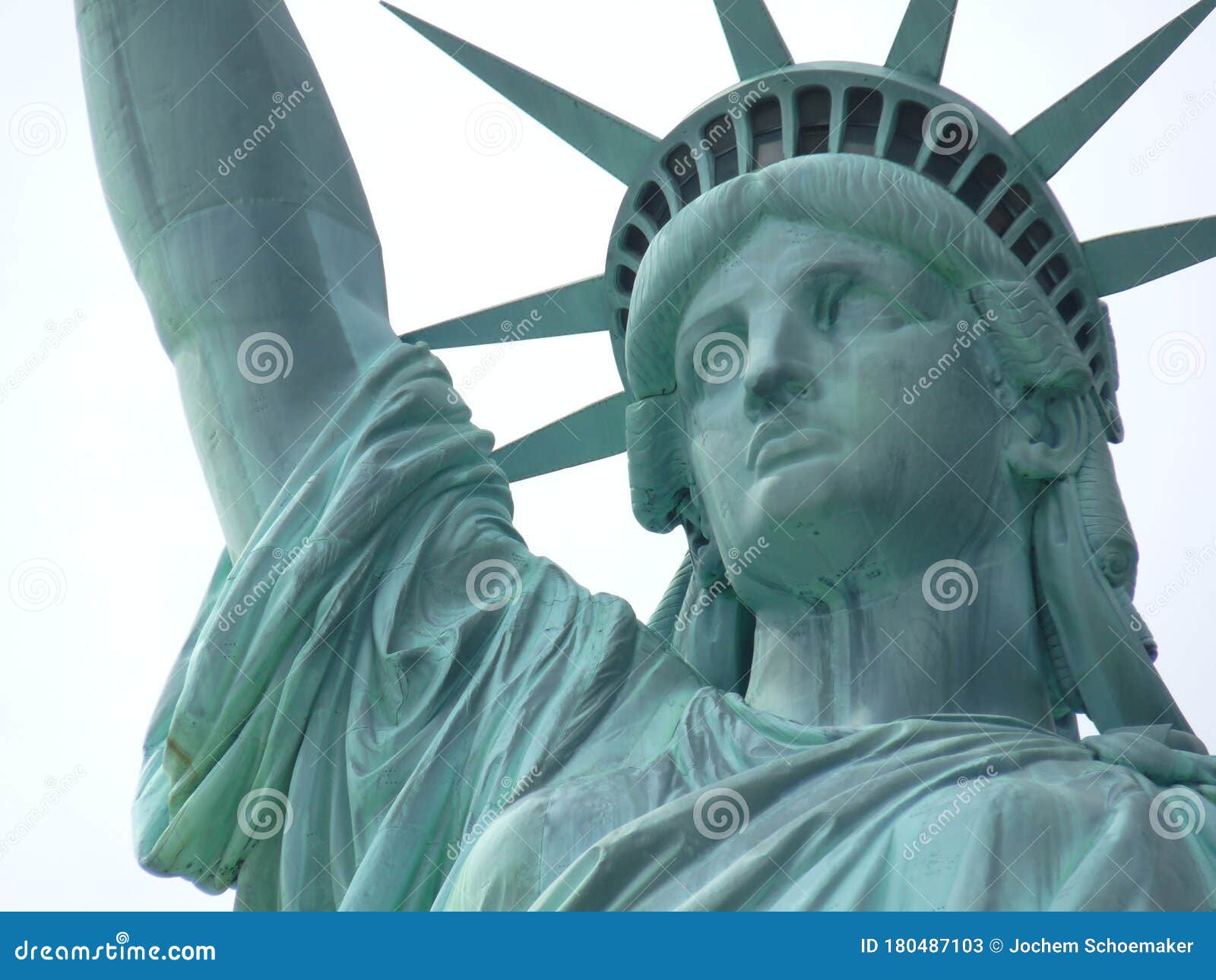 New York Statue Liberty Blue Face Sculpture Stock Image - Image of face ...