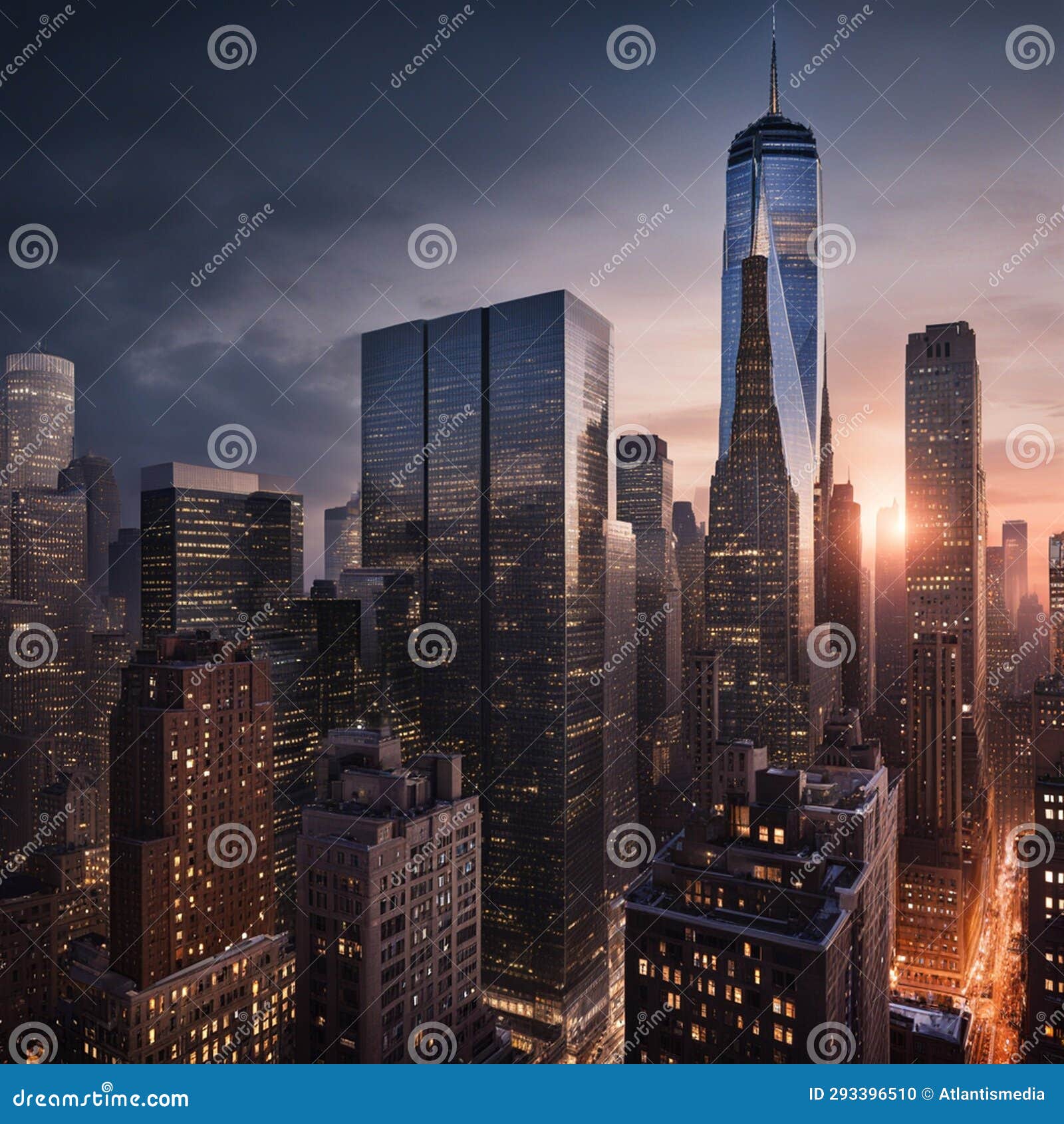 Big City View - Ai Generated Panorama Stock Illustration - Illustration ...