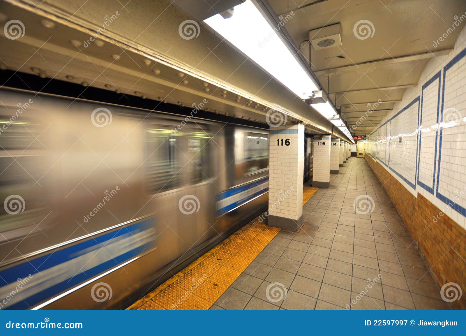New York Subway Motion Blur Stock Image - Image of america, motion ...