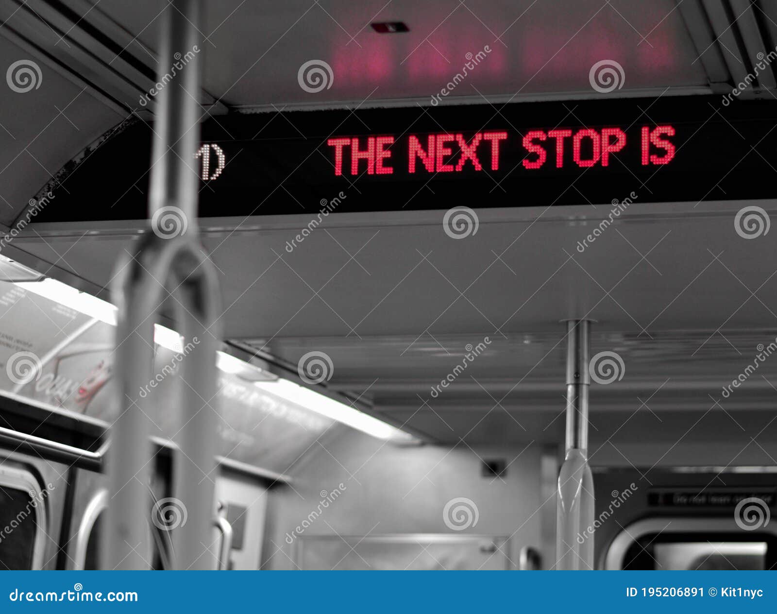 New York Subway Sign Announcing the Next Stop on Digital Screen NYC ...