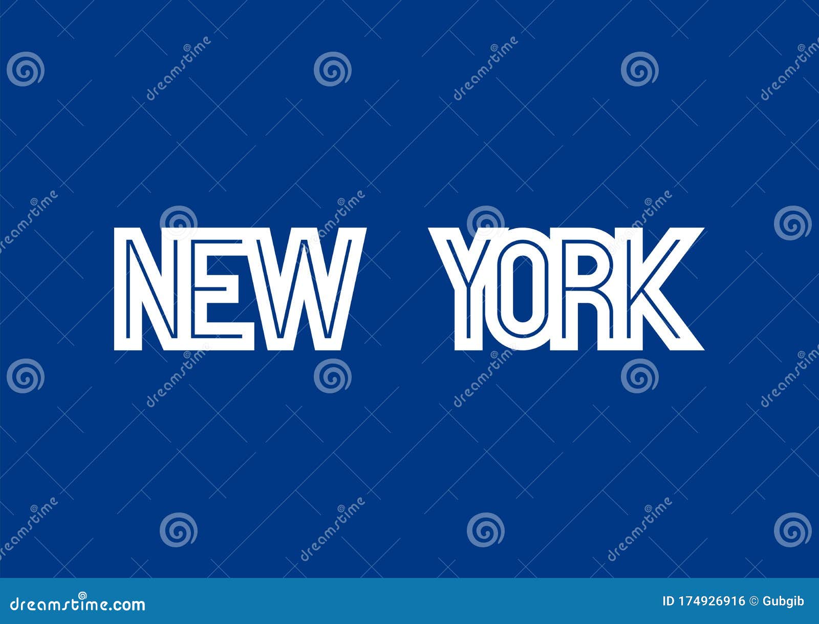 New York Text with White Typography Design Elements Stock Vector ...