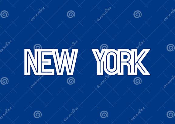 New York Text with White Typography Design Elements Stock Vector ...
