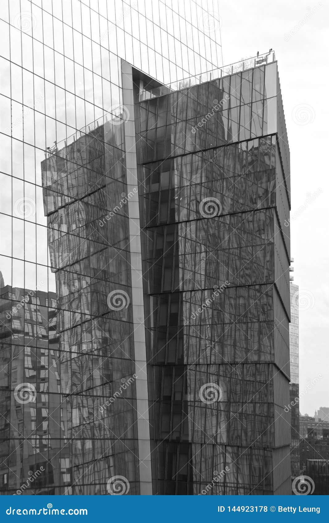 New York, USA - April 2019: Reflection Creates Illusion of Buildings ...