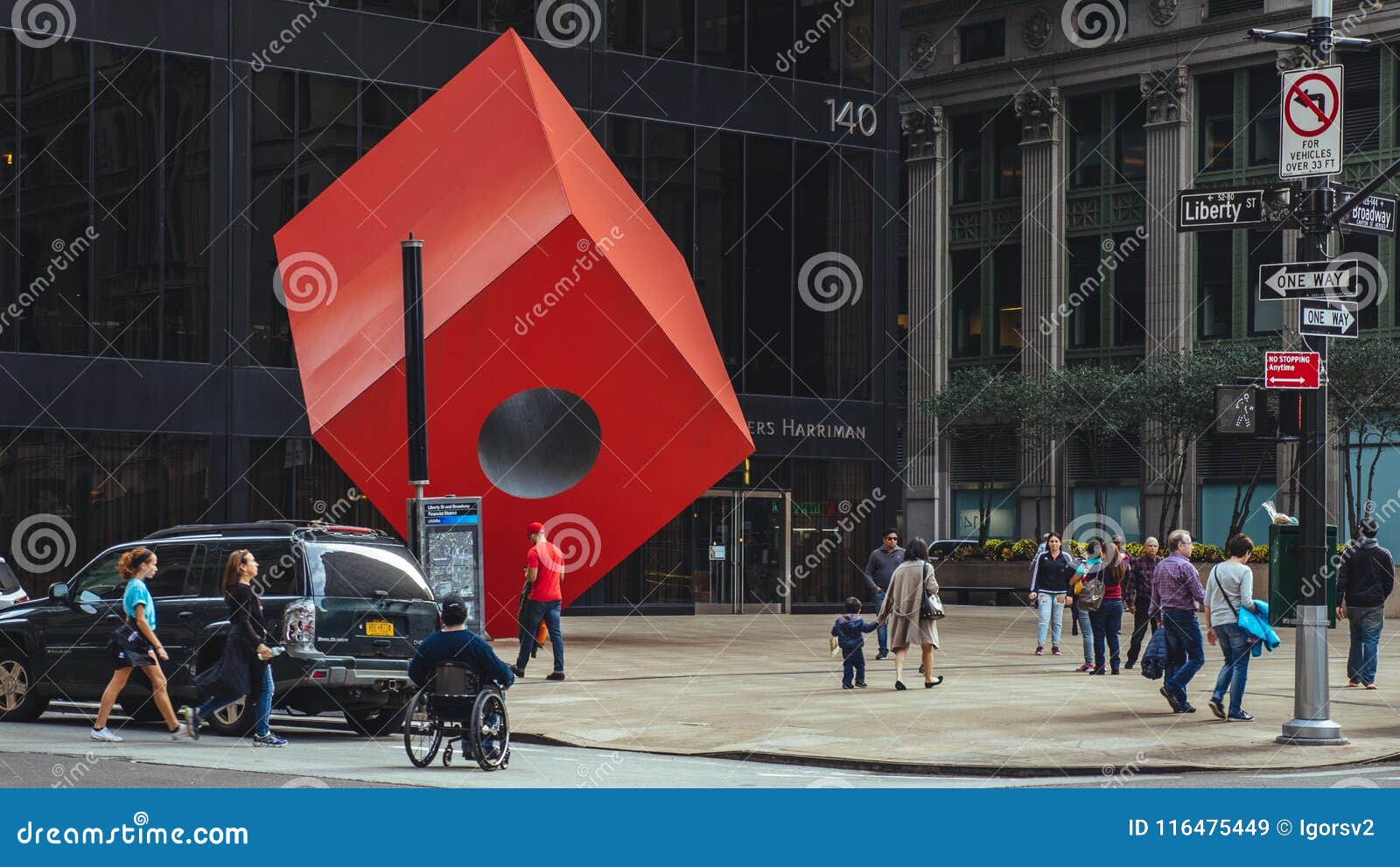 Red Cube sculpture editorial stock image. Image of america - 116475449