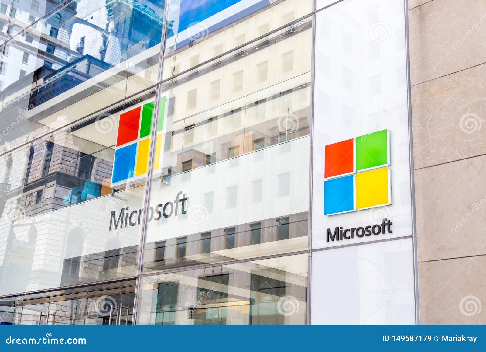 NEW YORK, USA - MAY 15, 2019: Microsoft Store in Manhattan. Microsoft ...