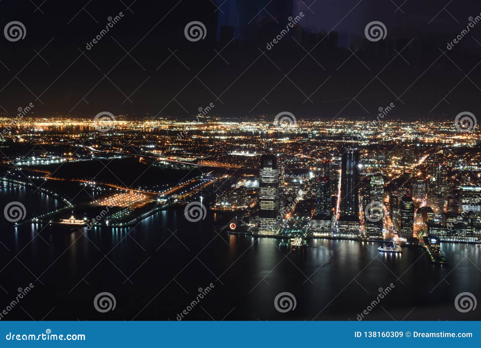 New York View from the Top during the Night Stock Image - Image of ...