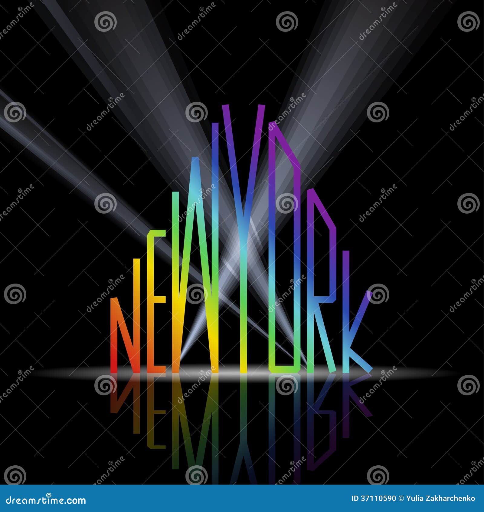 New York Word in Shape of the City Stock Vector - Illustration of night ...