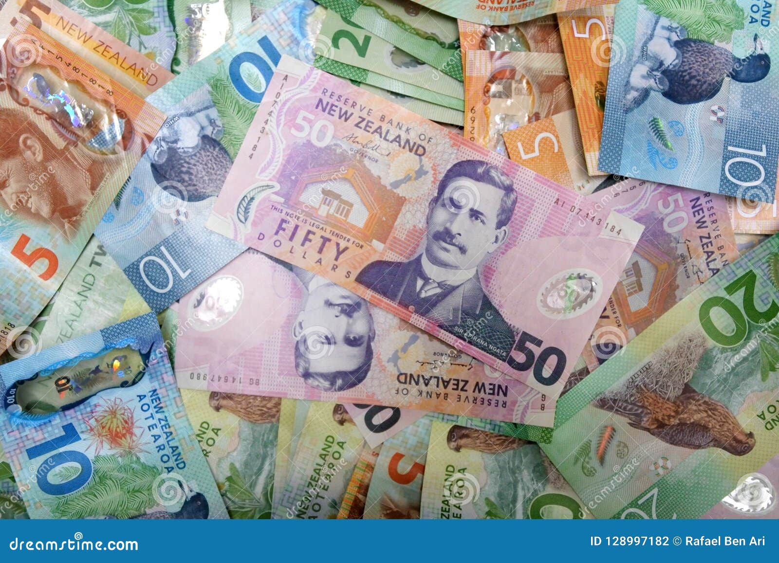 New Zealand Currency Notes Background Stock Photo - Image of asia ...