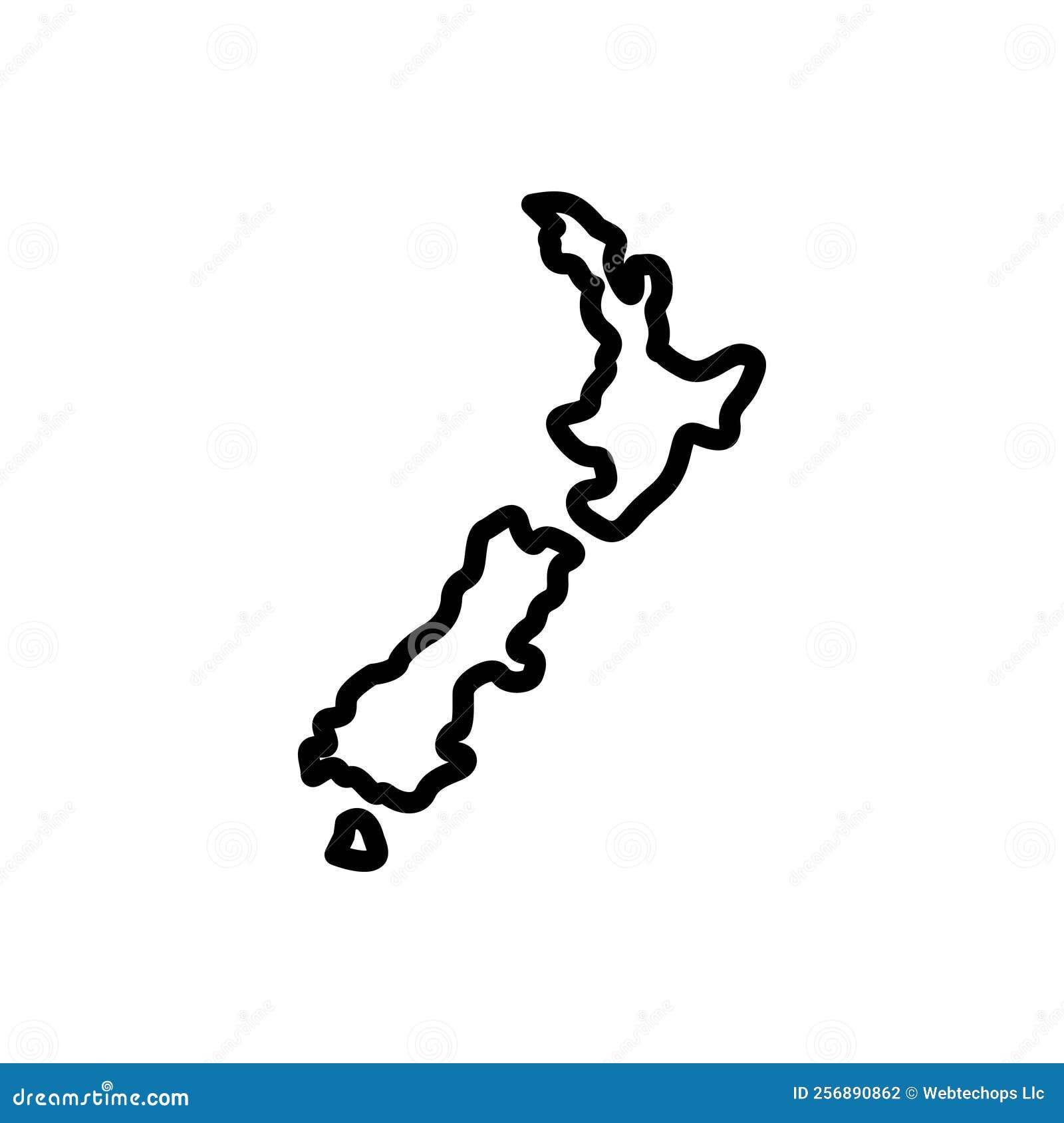 Black Line Icon for New Zealand, Map and Atlantic Stock Vector ...