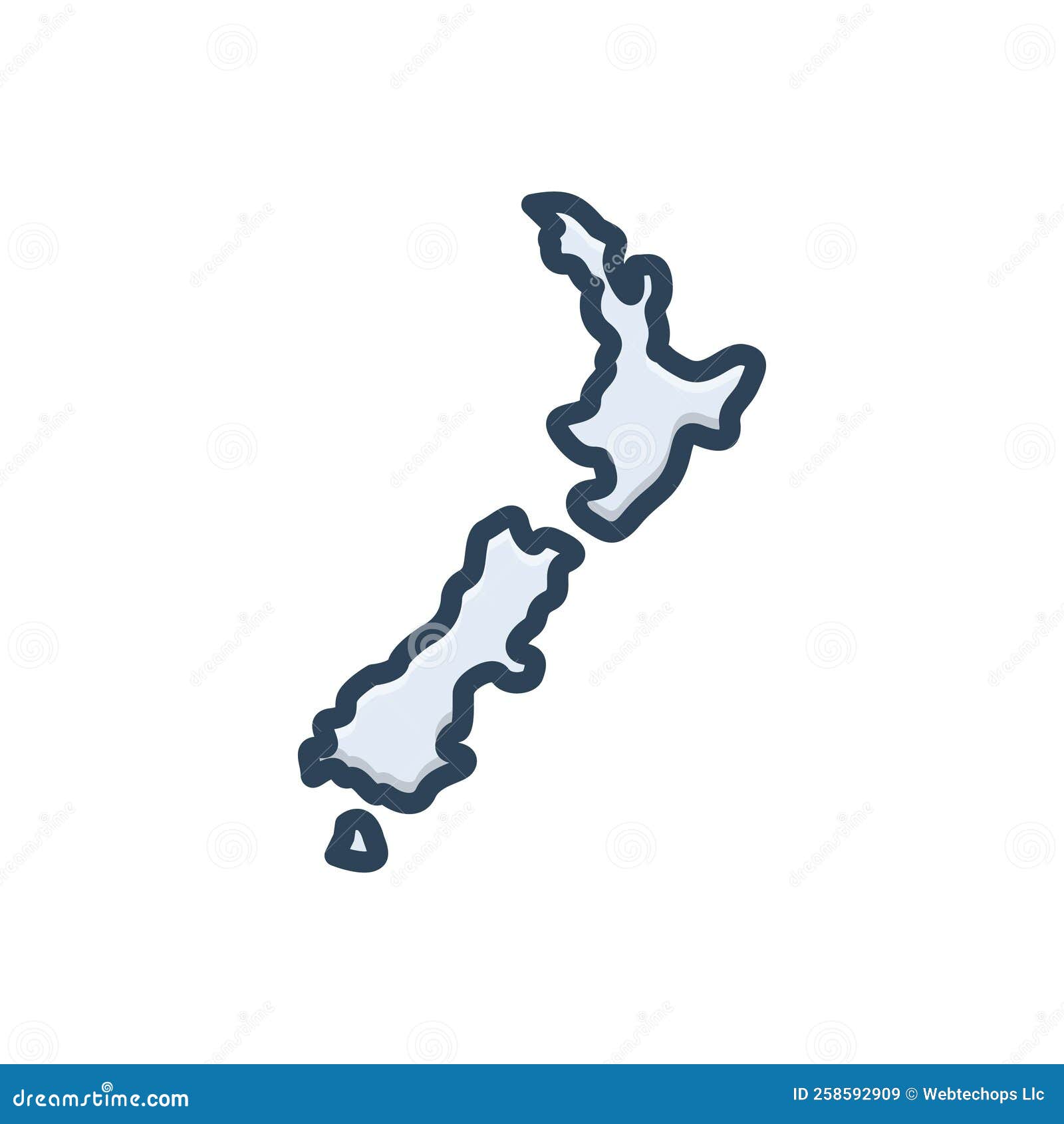 Color Illustration Icon for New Zealand, Map and Atlantic Stock ...
