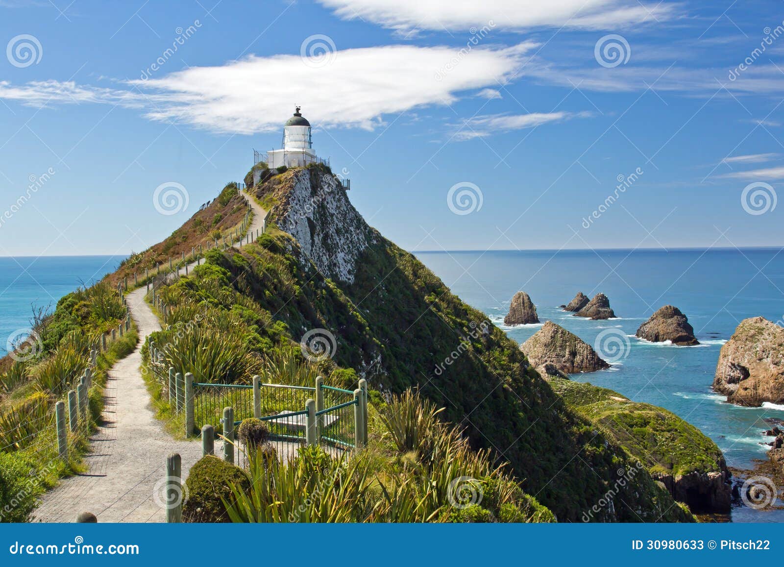 New Zealand, Lighthouse at Nugget Point Stock Image - Image of catlins ...