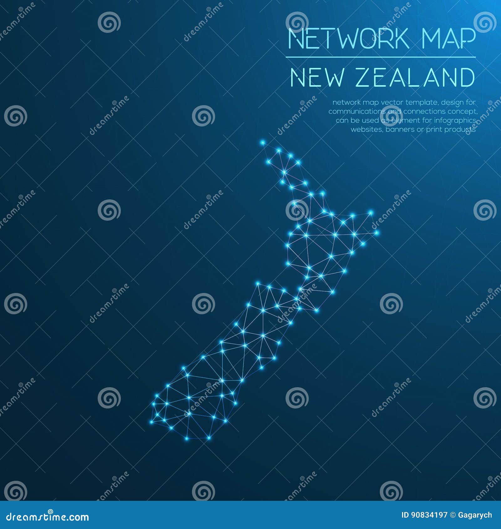 New Zealand network map. stock vector. Illustration of nationality ...