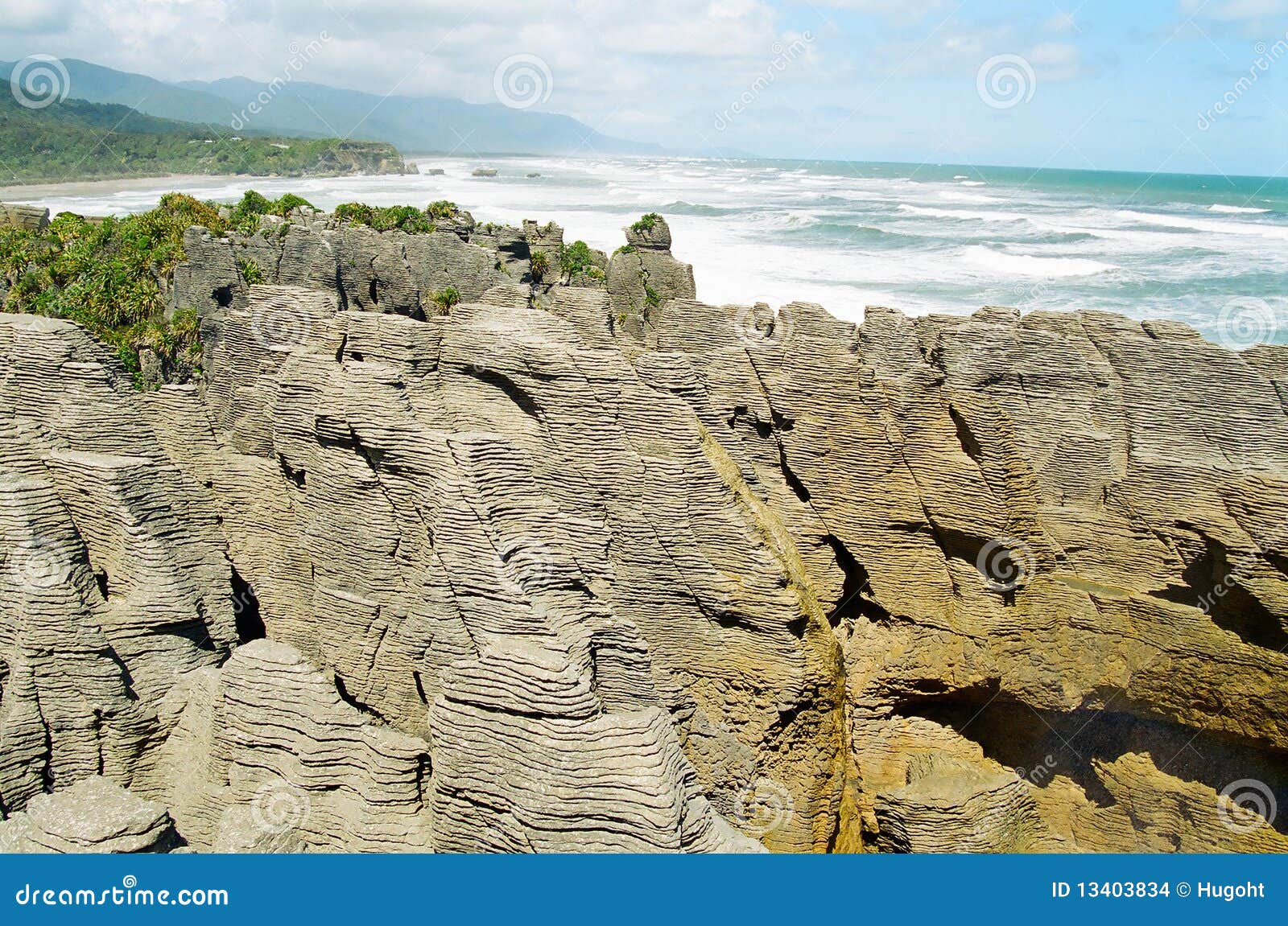 New Zealand pancake rocks stock photo. Image of coastal - 13403834