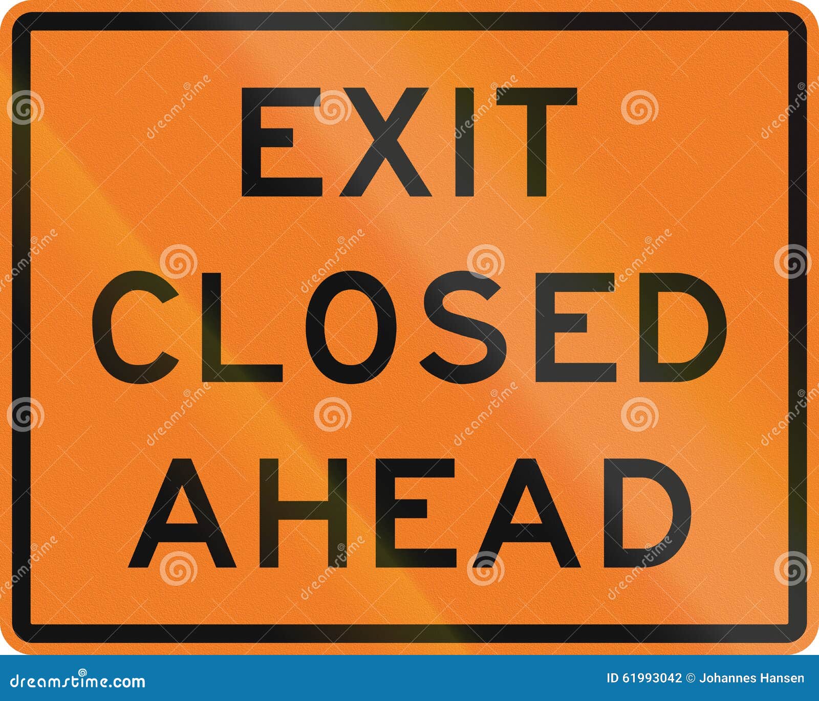 New Zealand Road Sign - Exit Closed Ahead Stock Illustration ...