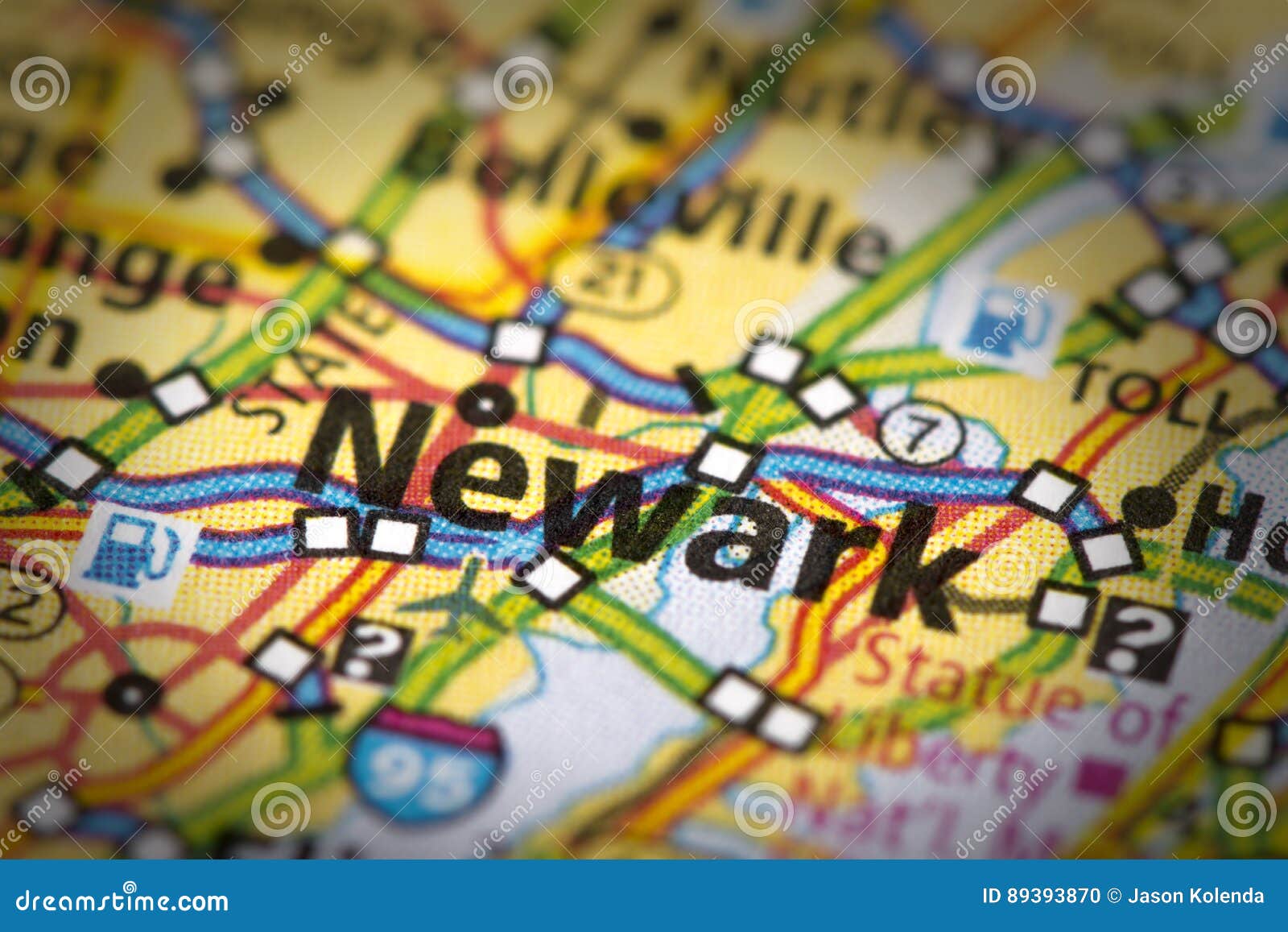 Newark, New-jersey no mapa foto de stock. Imagem de geografia - 89393870