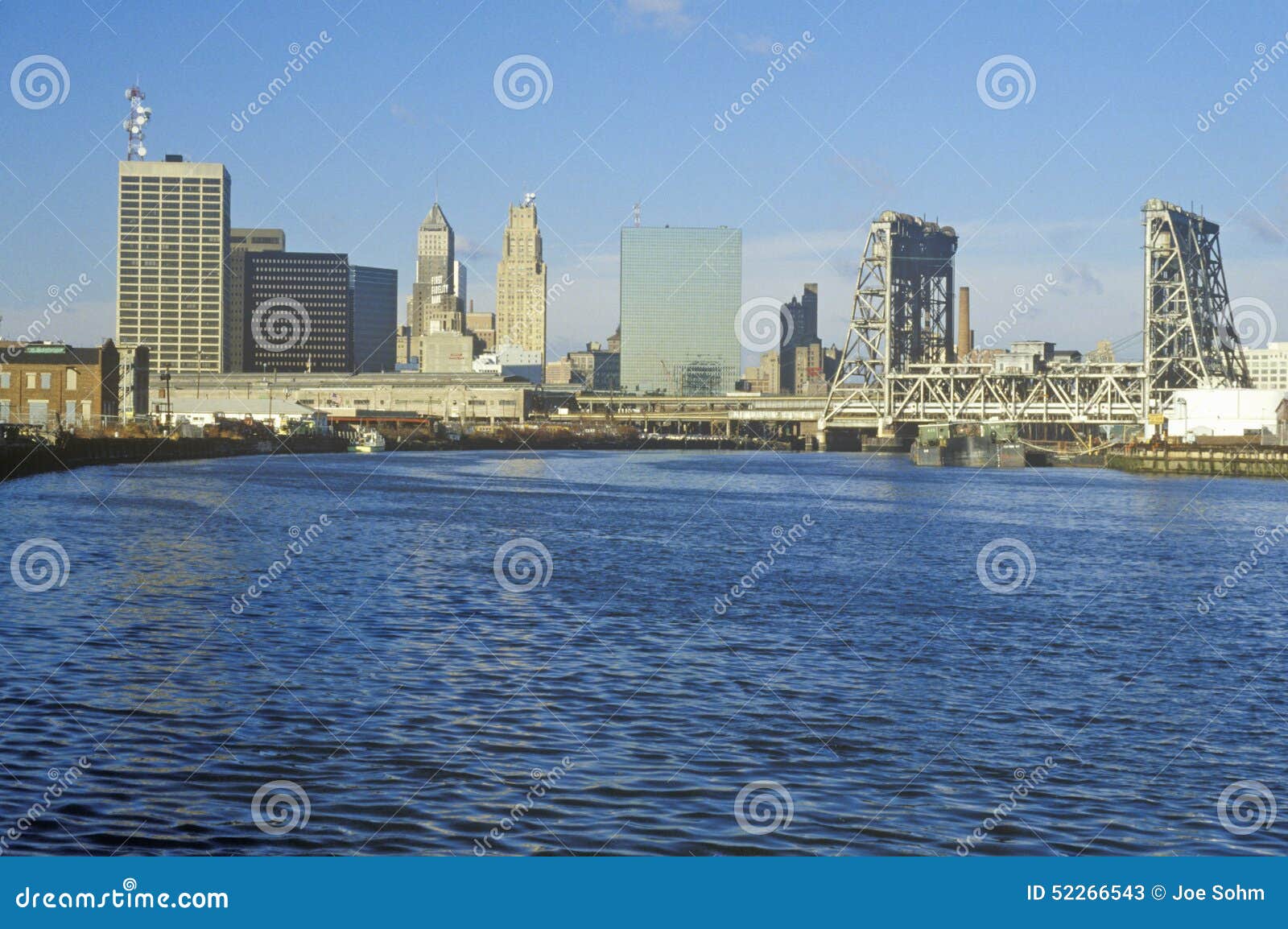 Newark, NJ Skyline from the River Editorial Stock Photo - Image of ...