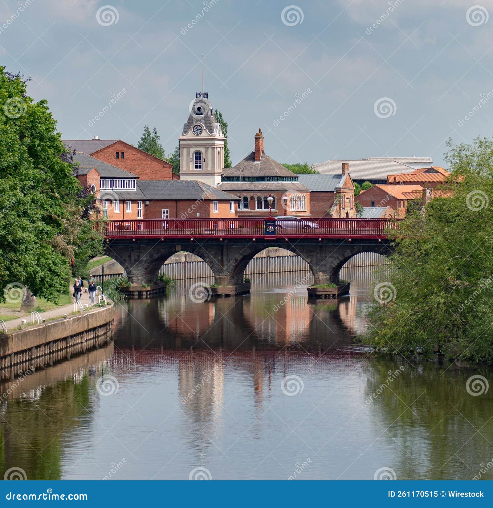 Newark-on-Trent Town with a Bridge in England Stock Image - Image of ...