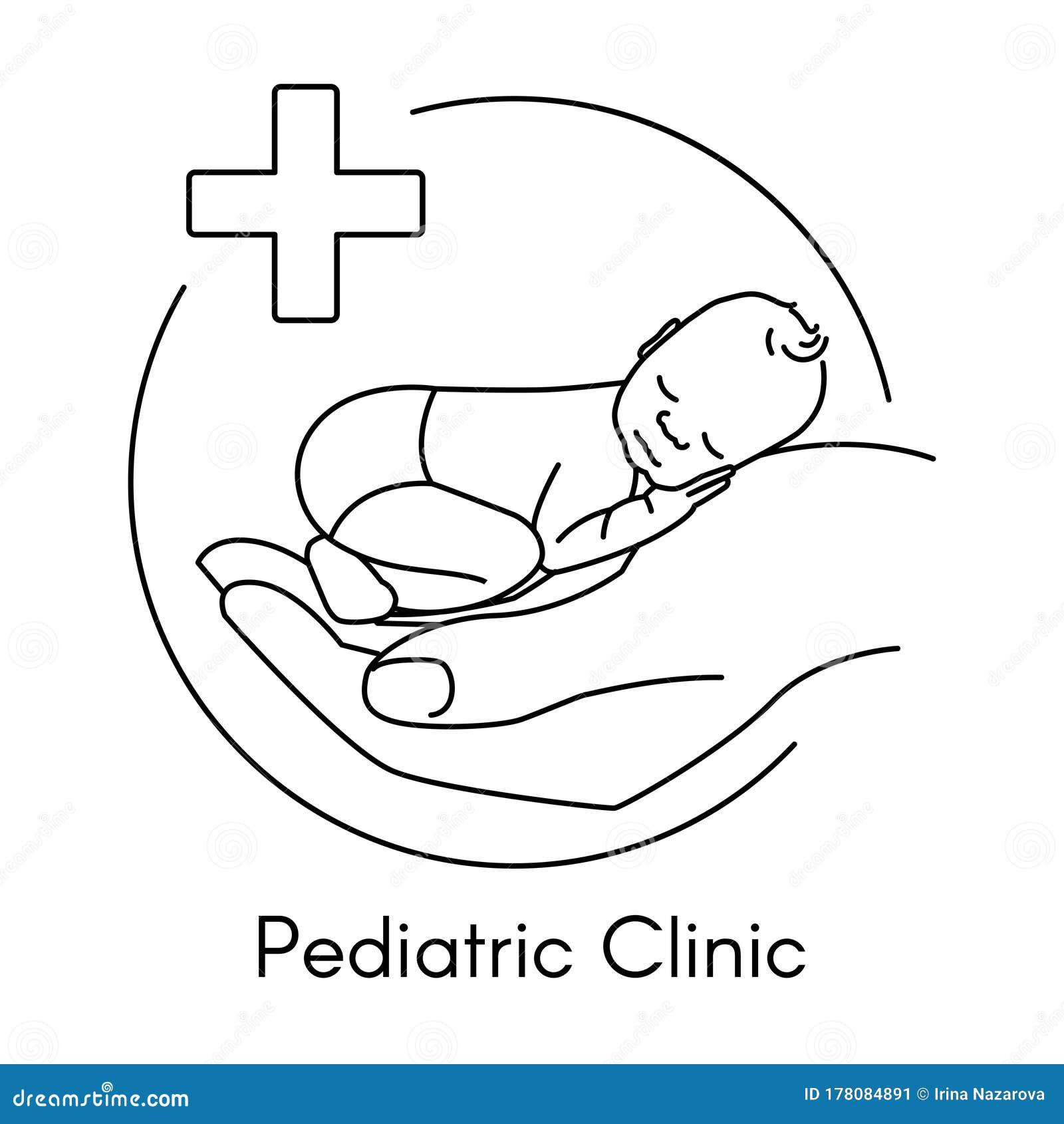 Newborn on Hand. Pediatric Clinic Logo Stock Vector - Illustration of ...