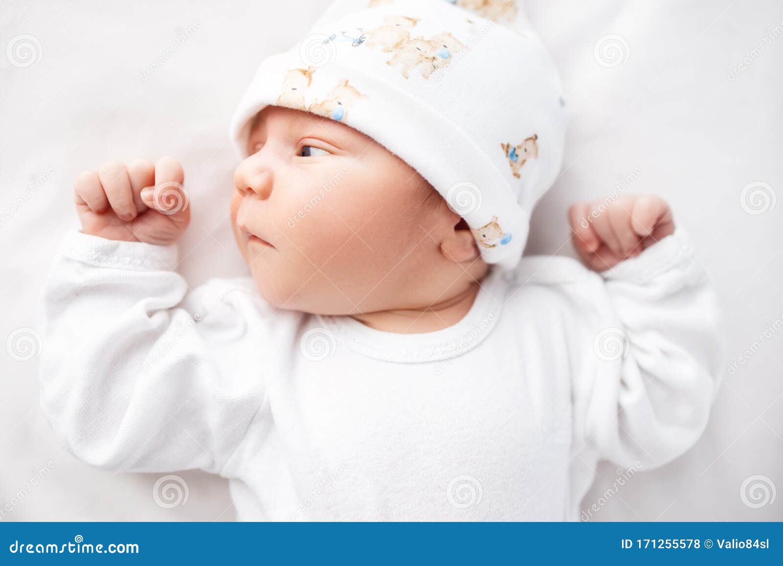 Newborn Adorable One Week Baby Boy Sleeping Stock Photo - Image of ...