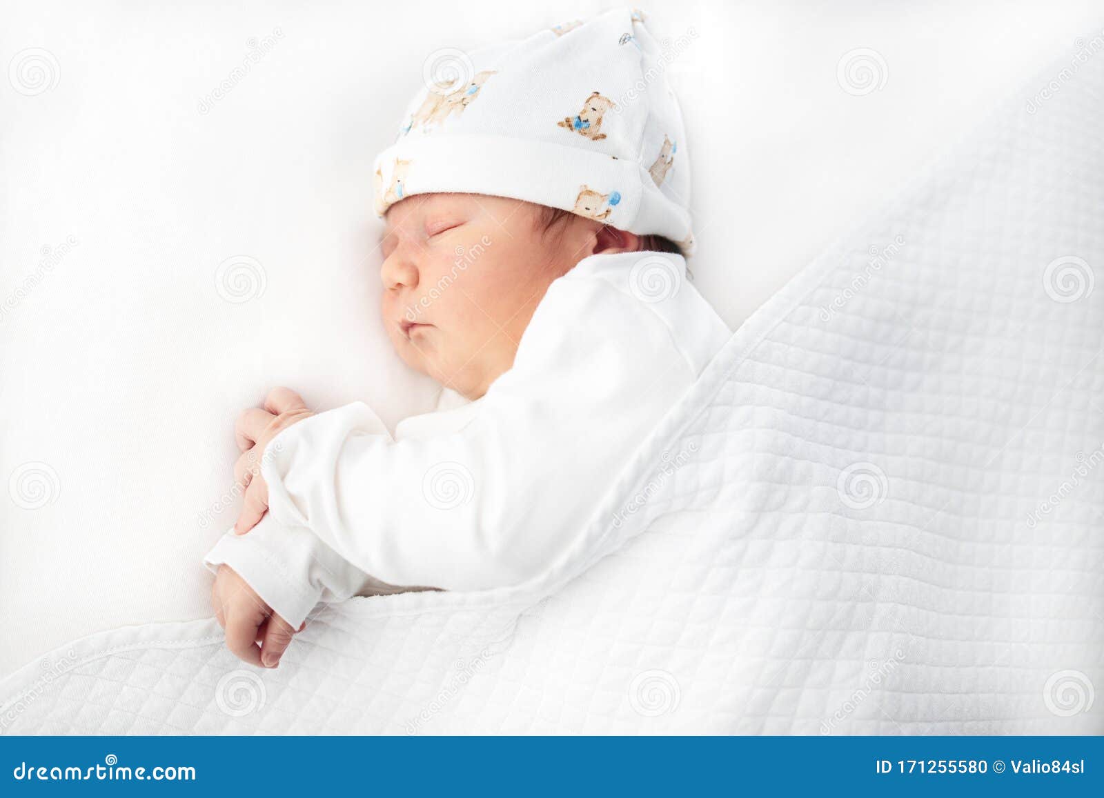 Newborn Adorable One Week Baby Boy Sleeping Stock Photo - Image of ...