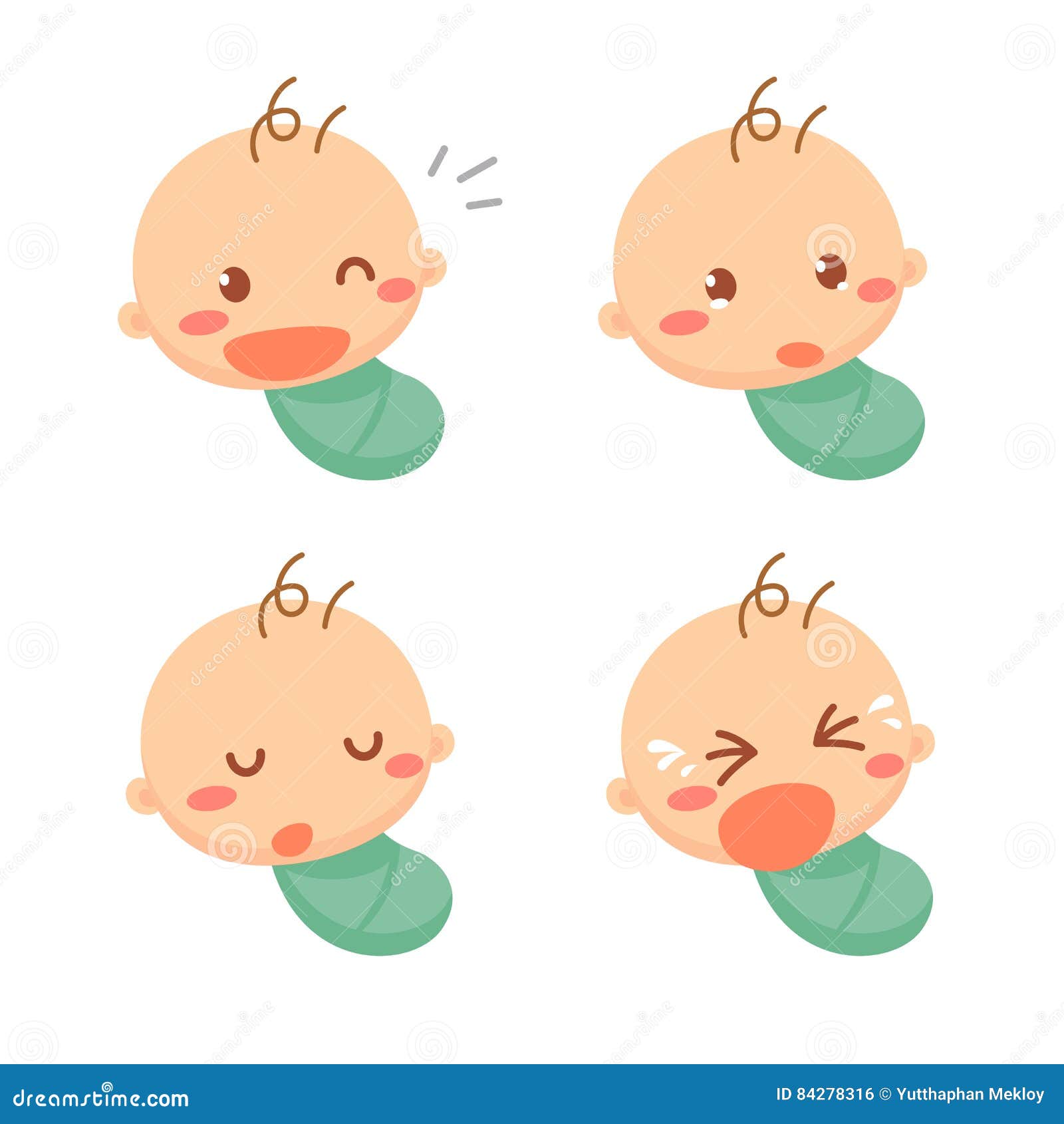 Newborn baby in actions. stock illustration. Illustration of newborn ...